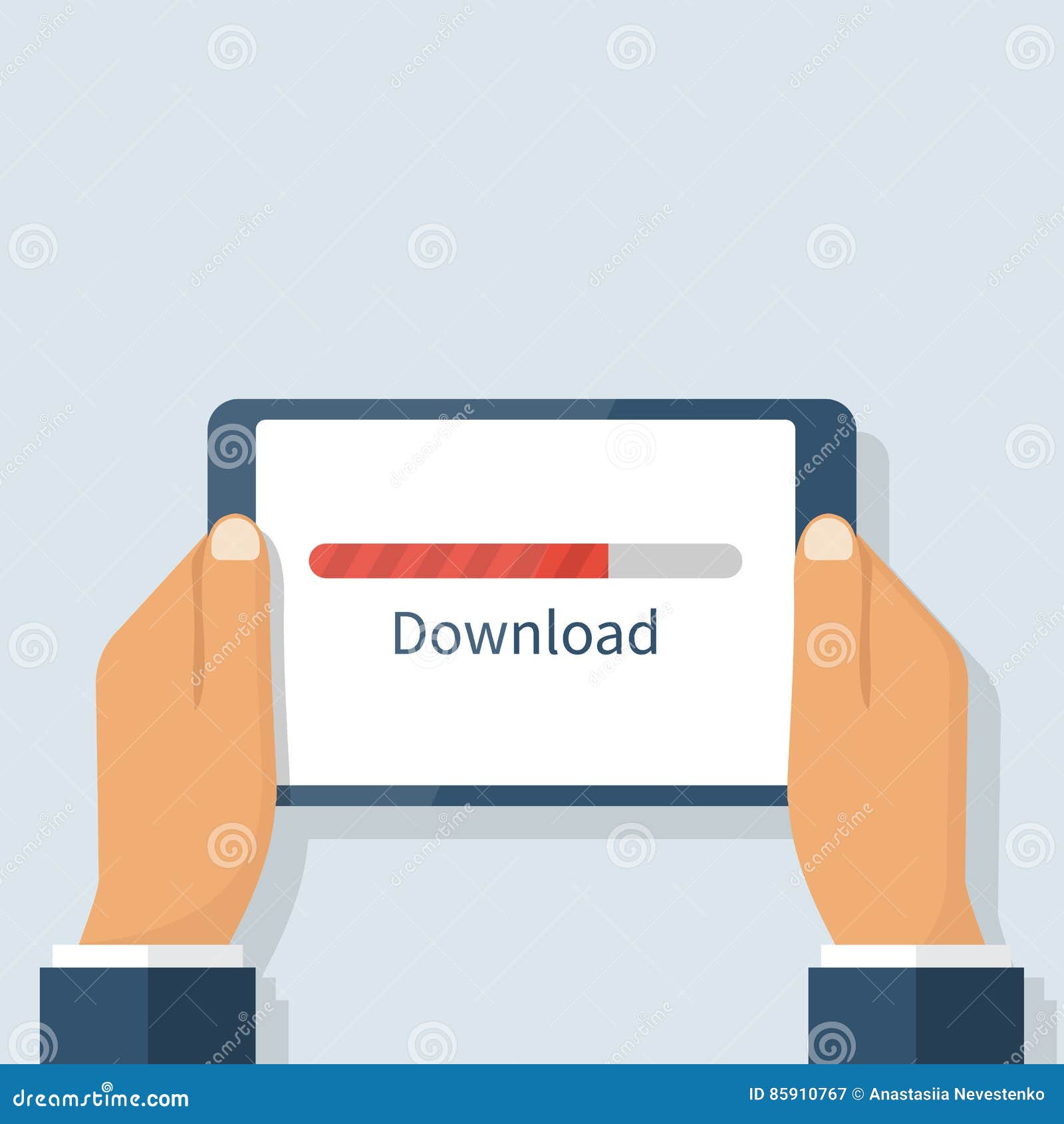 Download process, tablet stock vector. Illustration of document - 85910767