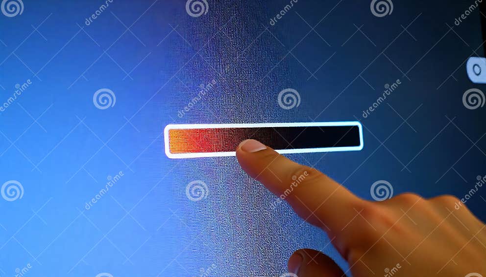 Download Progress Finger Touching Screen Loading Bar Digital Interface ...