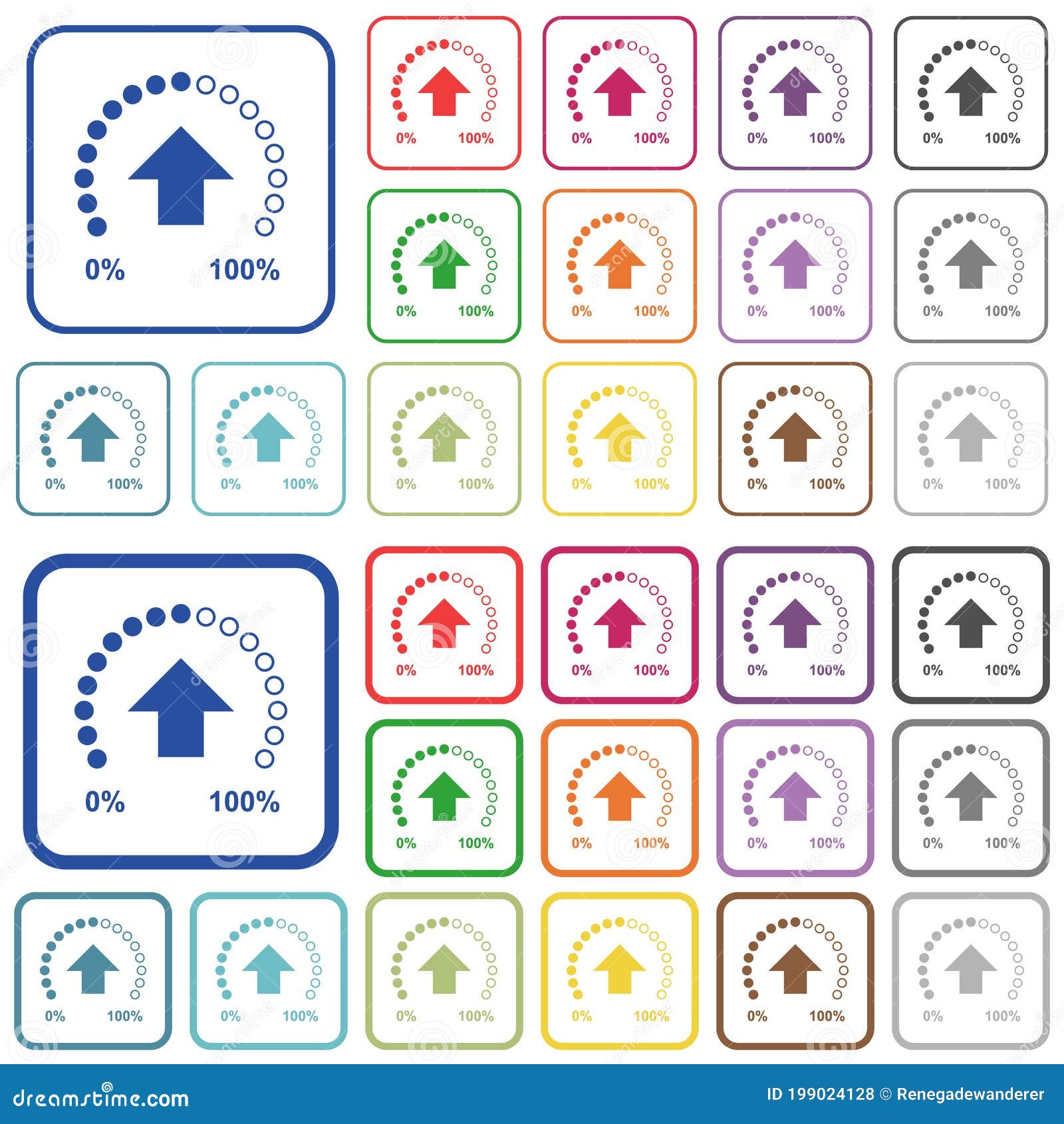 Download in Progress Outlined Flat Color Icons Stock Vector ...