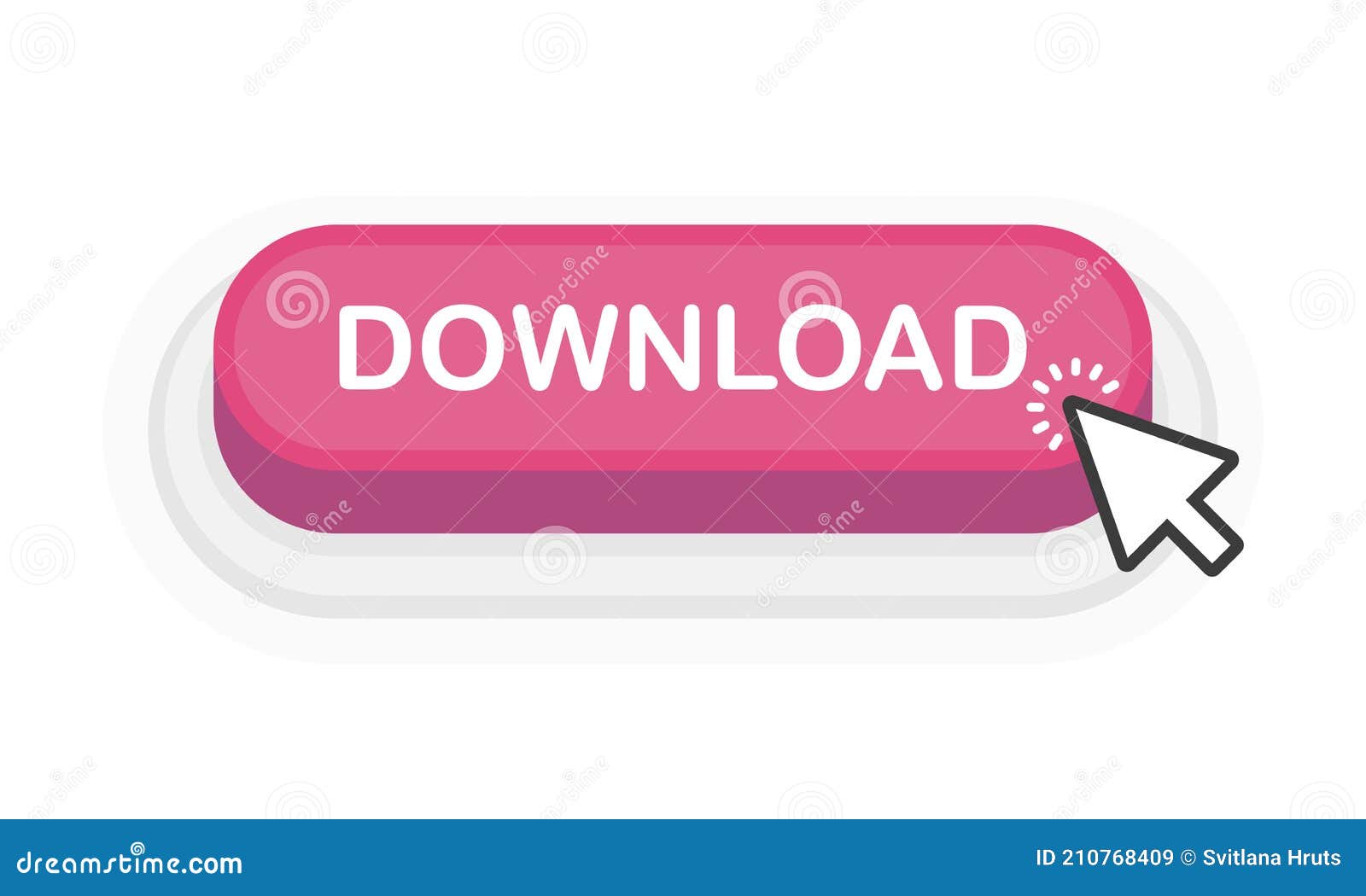Download Red 3D Button in Flat Style Isolated on White Background ...
