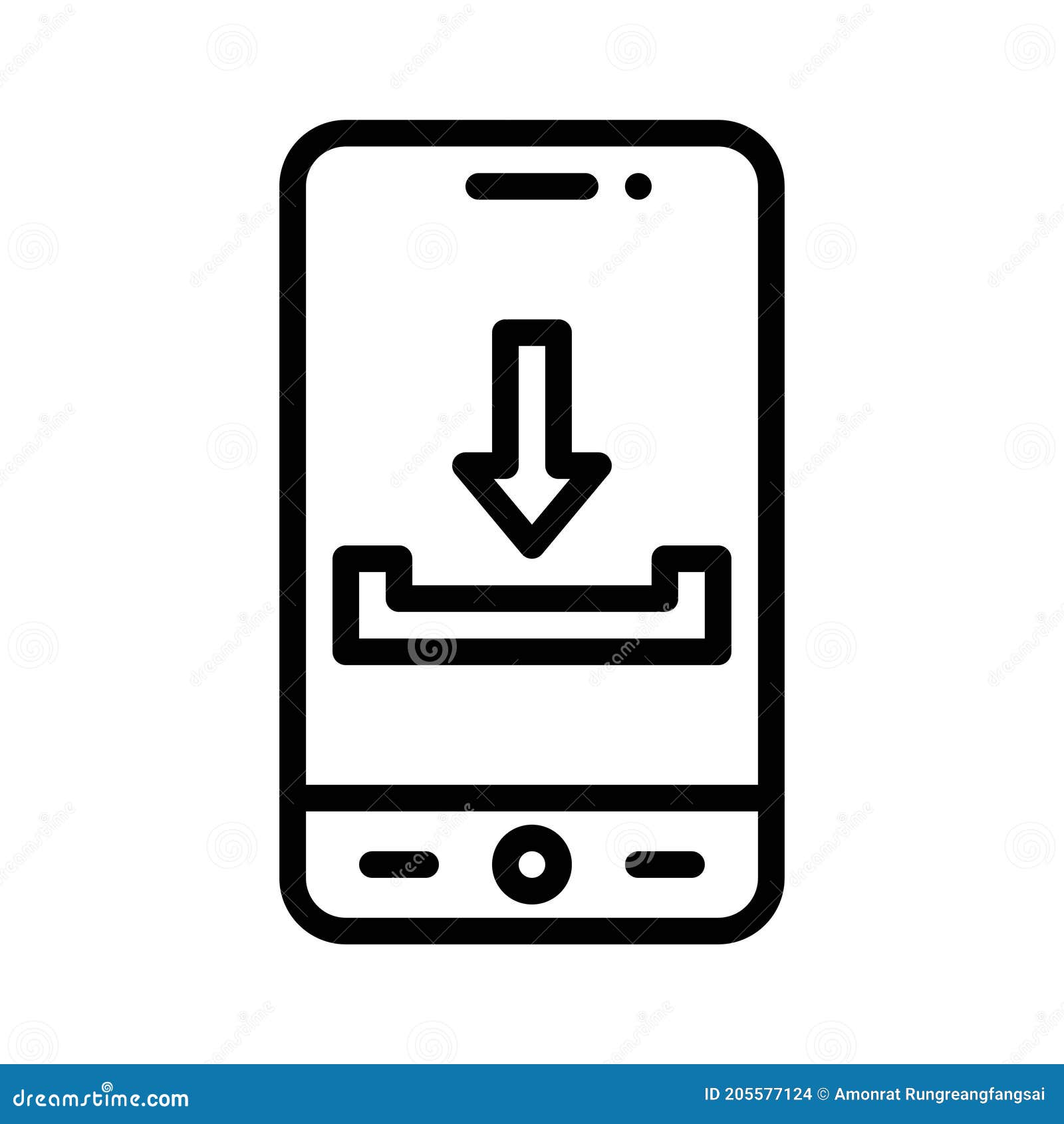 Download or Save Icon, Mobile Application Vector Illustration Stock ...