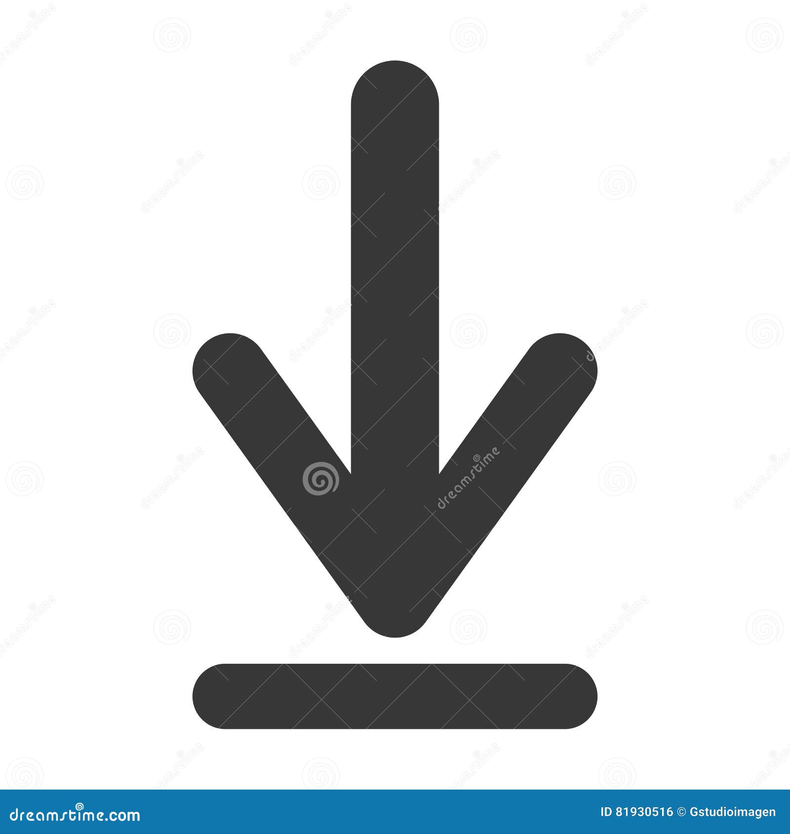 Download Sign or Arrow Down Icon. Stock Vector - Illustration of black ...