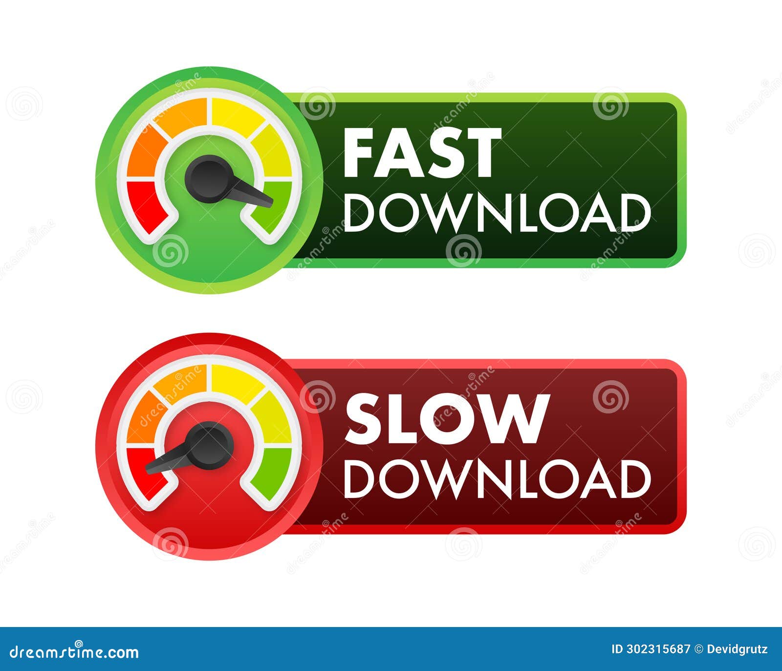 Download Speed Meter Concept with Fast and Slow Indicators, Vector ...