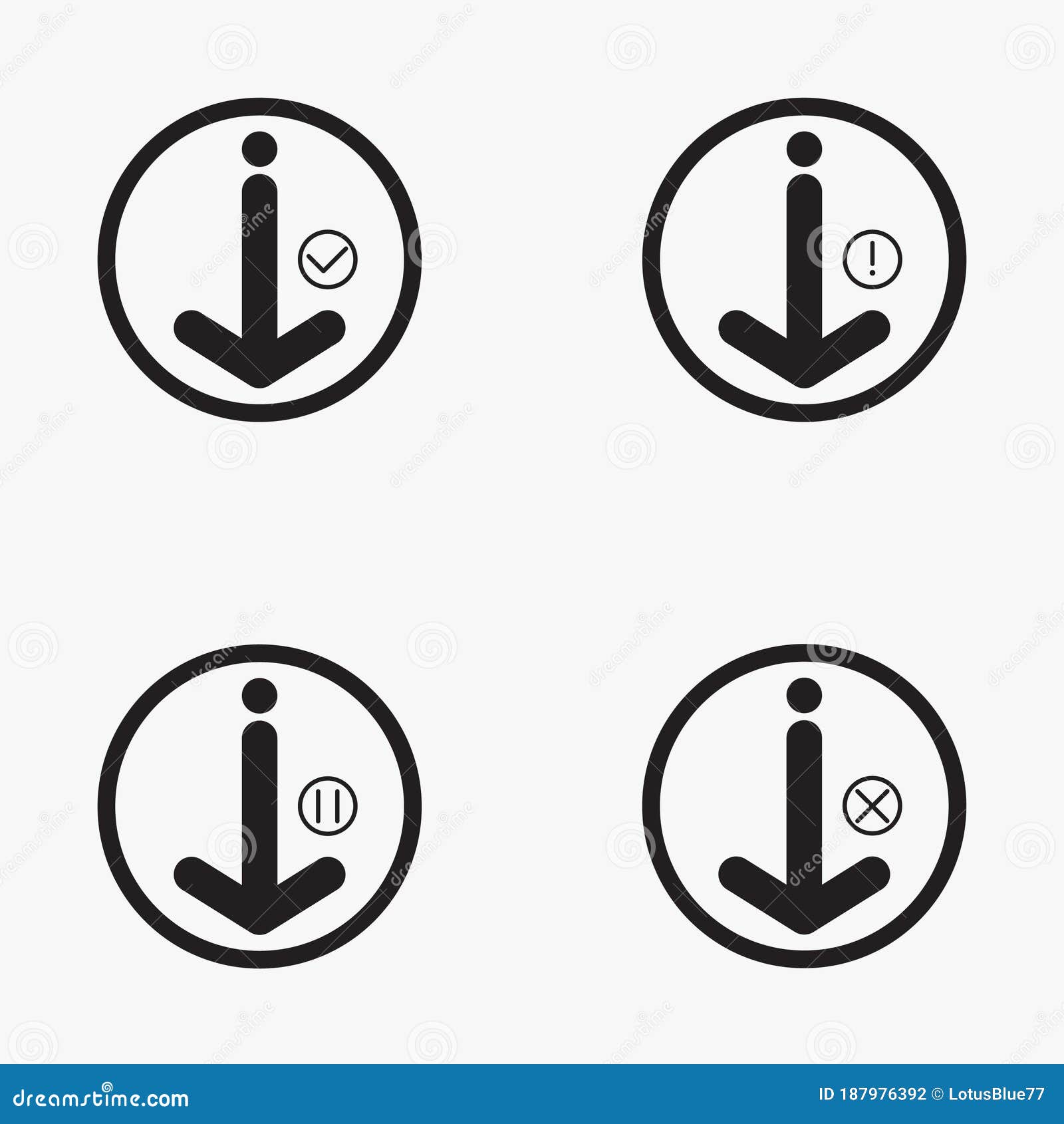 Download Status Icon Set Collection Stock Vector - Illustration of ...