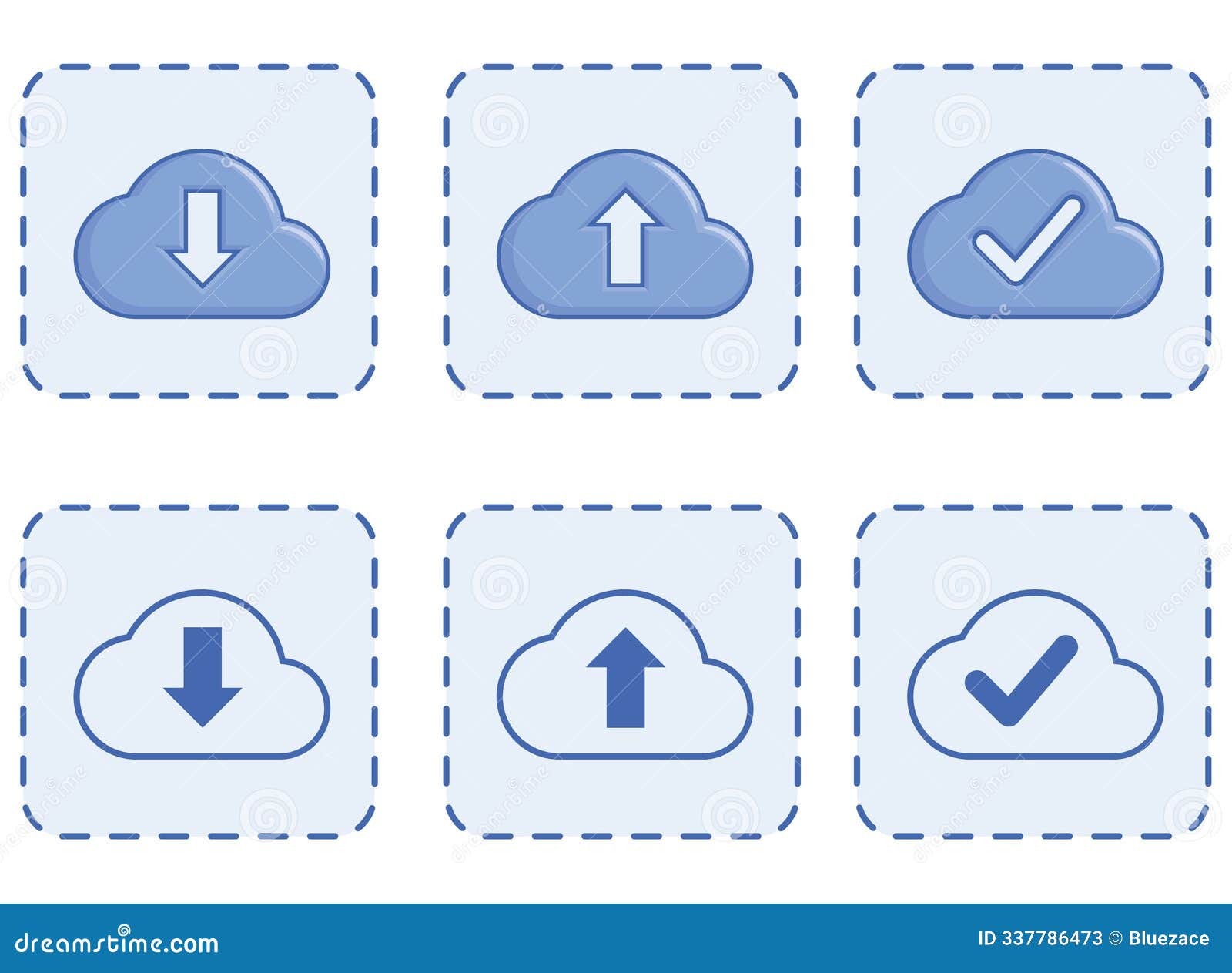Download Upload Area Cloud Storage Symbols Stock Vector - Illustration ...