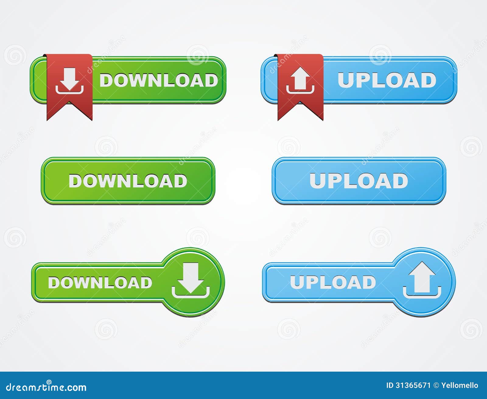 Download and Upload Button Sets Stock Vector - Illustration of data ...