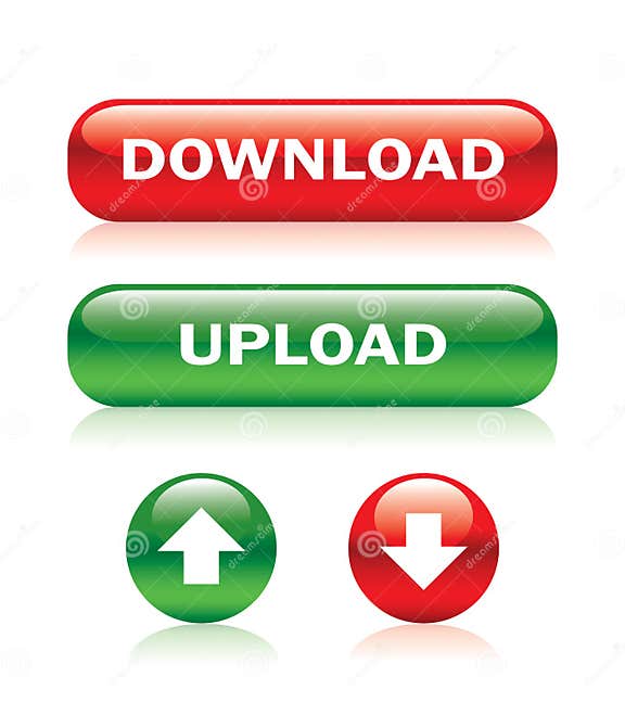 Download and Upload Buttons Stock Vector - Illustration of upload ...