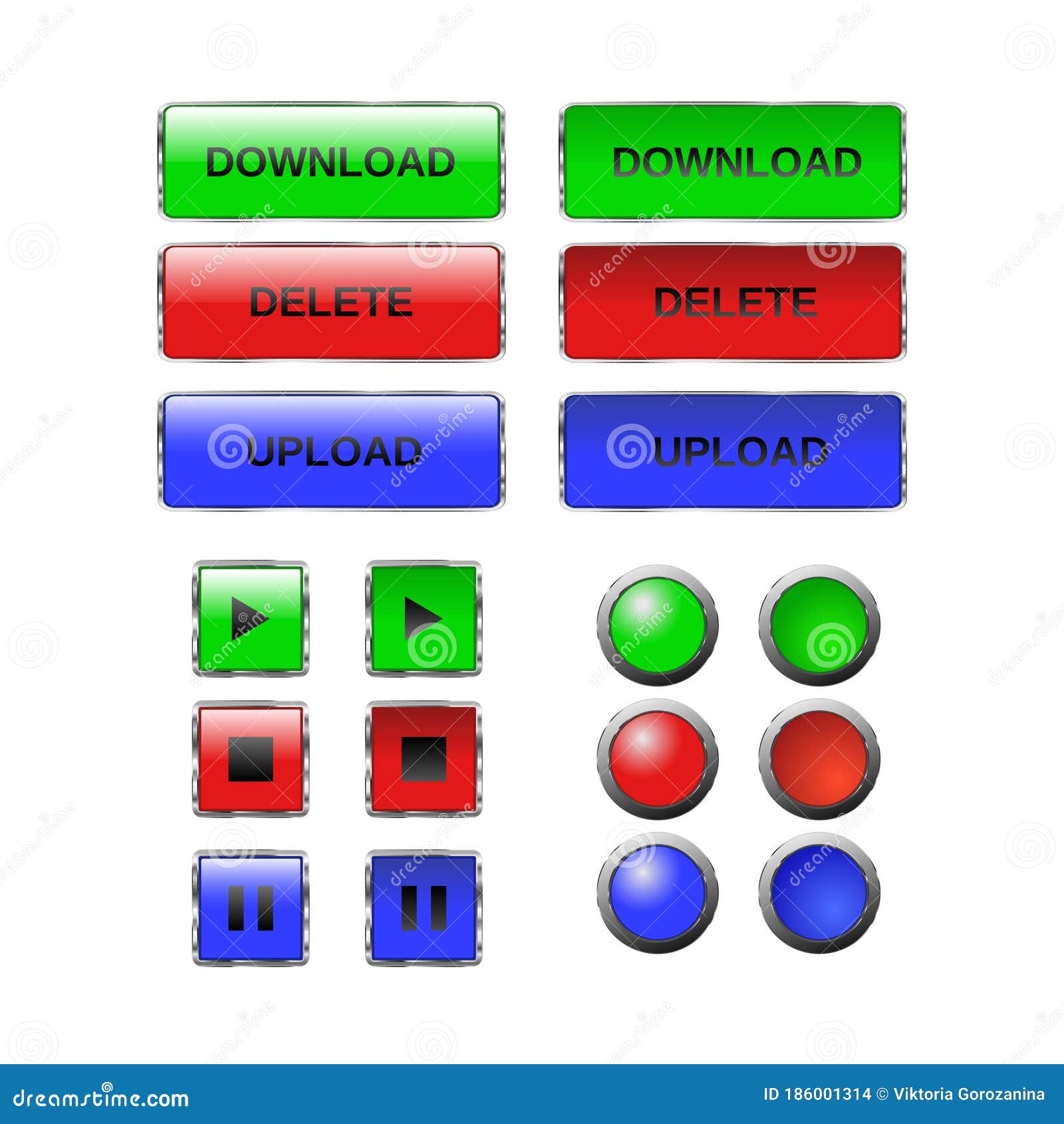 Download Upload Delete Glass Button Set, Press, Hover. Web Button Icon ...