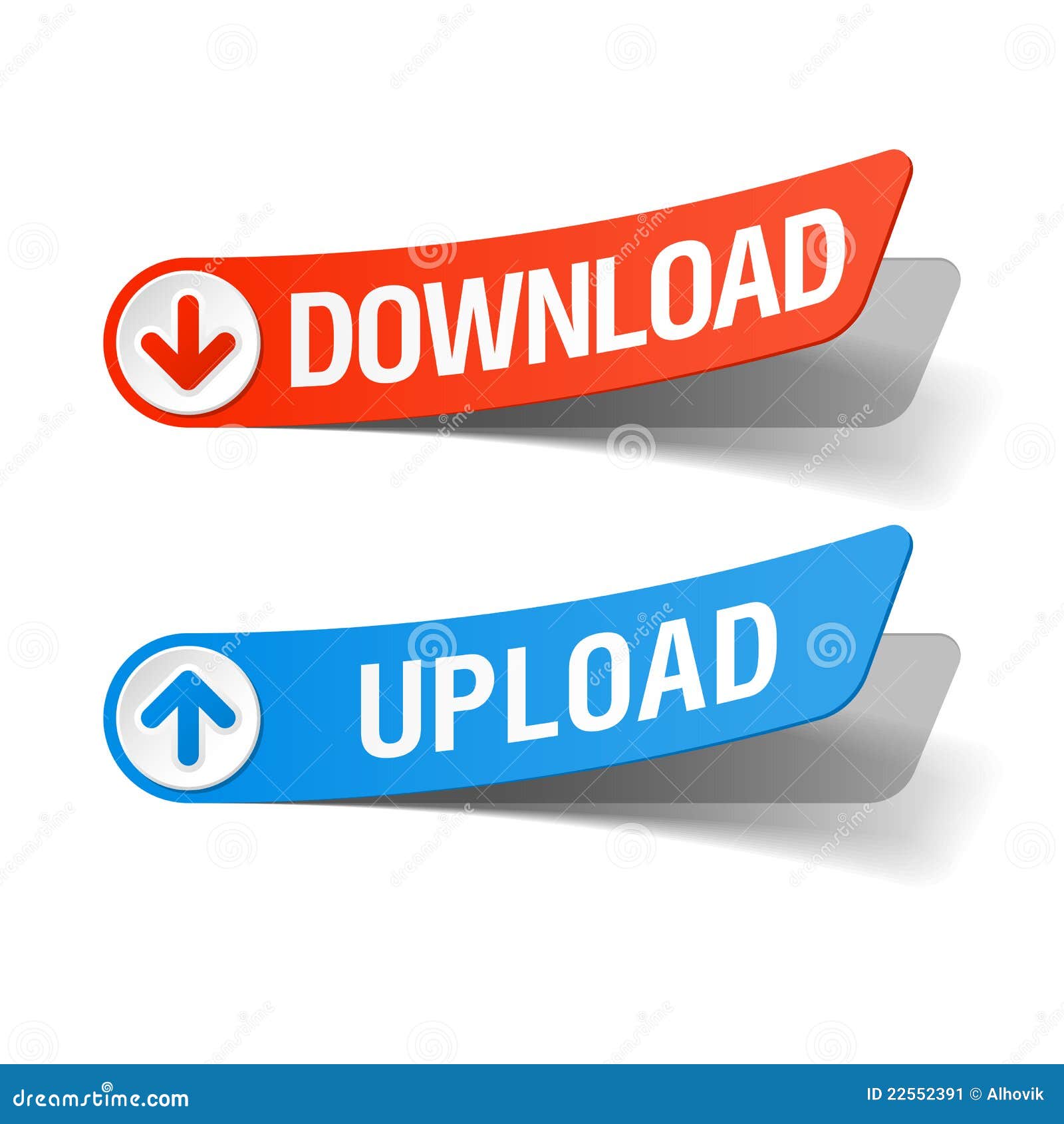 Download and upload labels stock vector. Illustration of computer ...