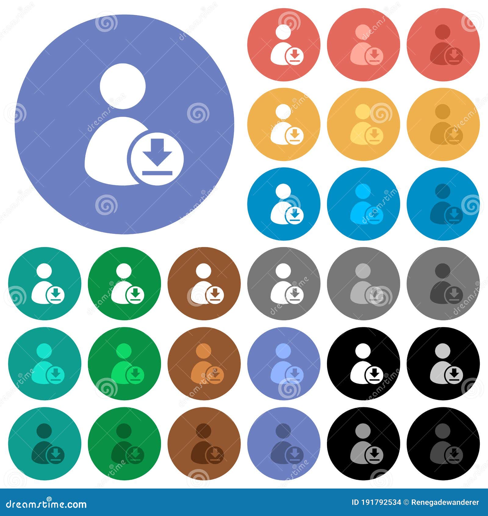 Download User Account Round Flat Multi Colored Icons Stock Vector ...