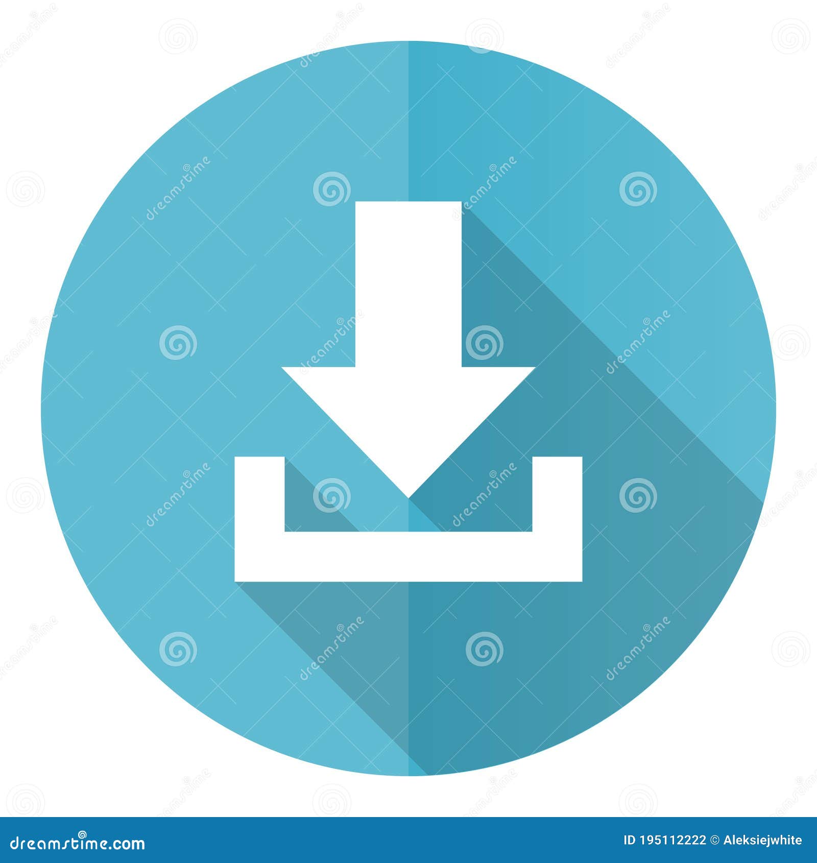 Download Vector Icon, Flat Design Blue Round Web Button Isolated on ...