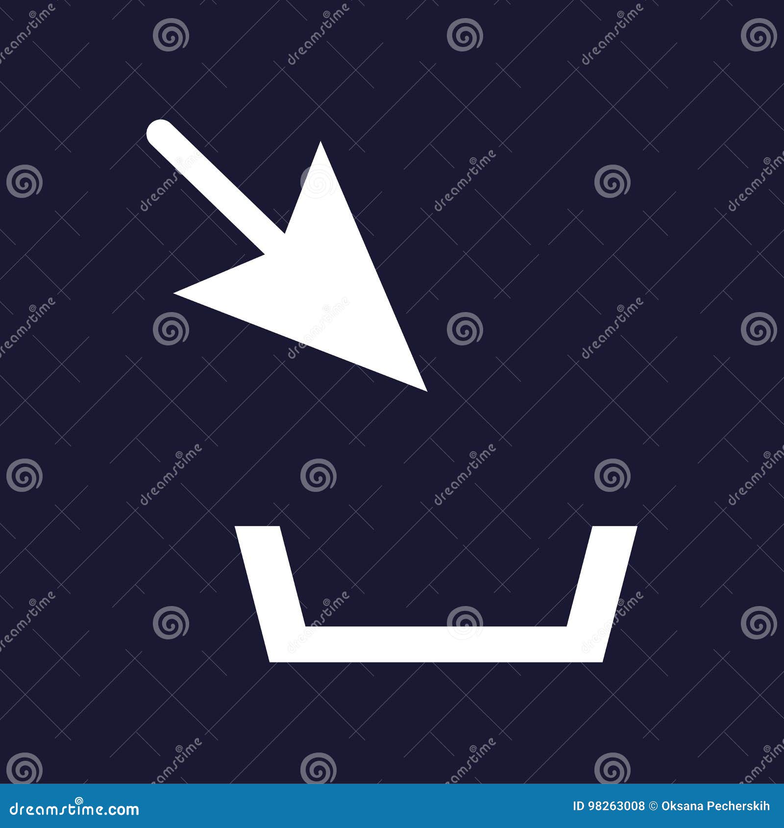 Download Vector Icon, Install Symbol. Vector Icon on Dark Blue Stock ...