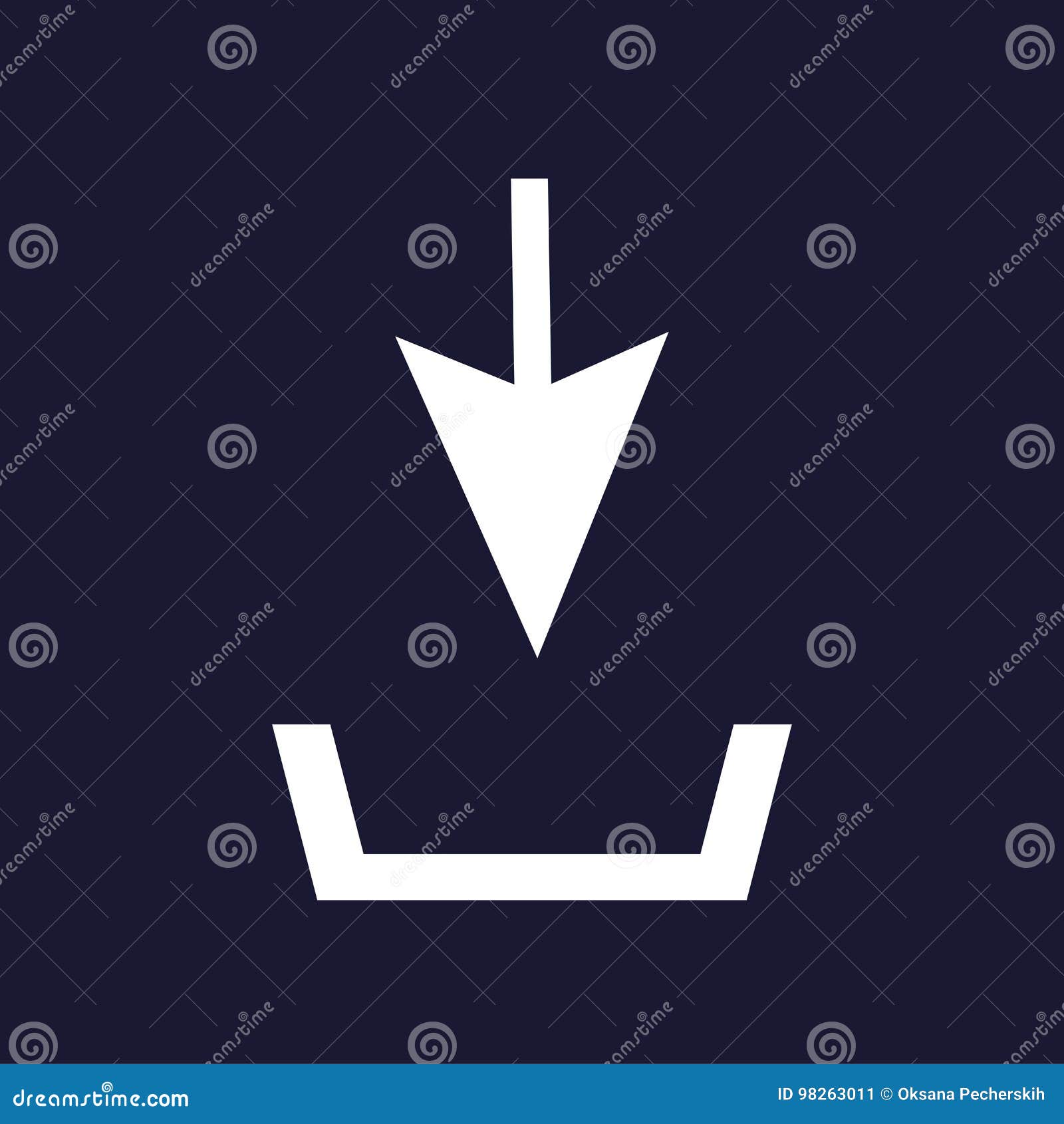 Download Vector Icon, Install Symbol. Vector Icon on Dark Blue Stock ...