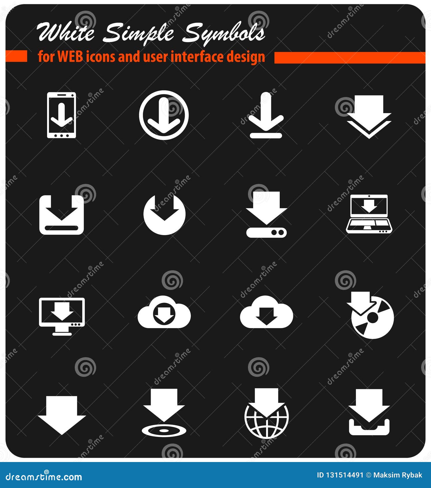 Download icon set stock vector. Illustration of inbox - 131514491