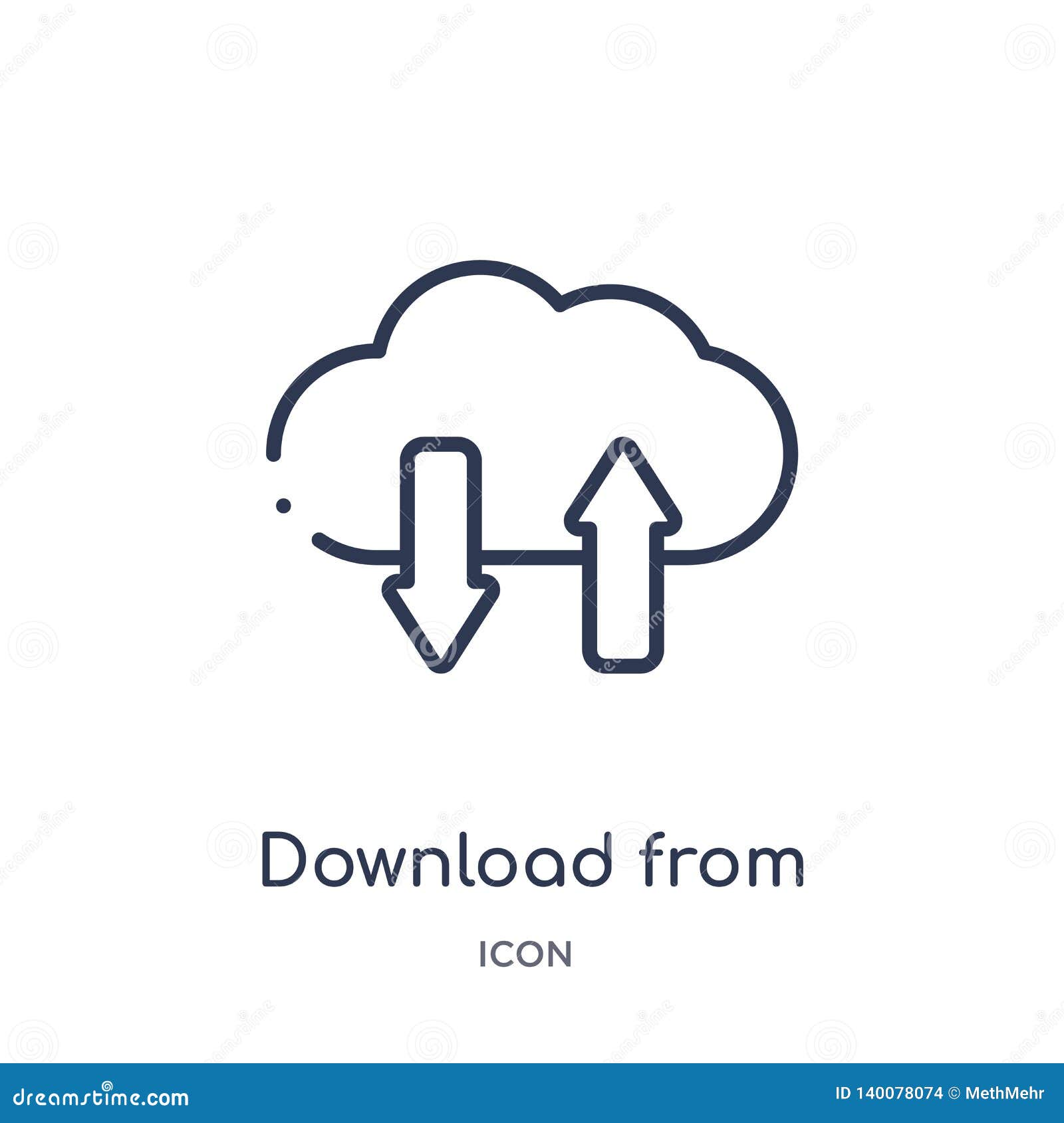 Download From Virtual Cloud Icon Vector. Trendy Flat Download From ...