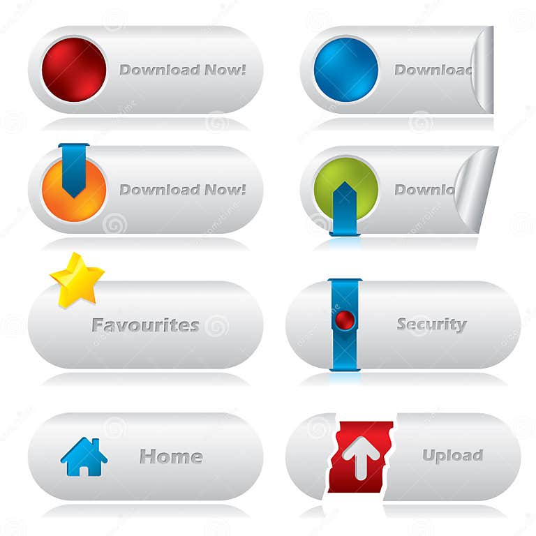 Download Web Buttons with Various Elements Stock Vector - Illustration ...