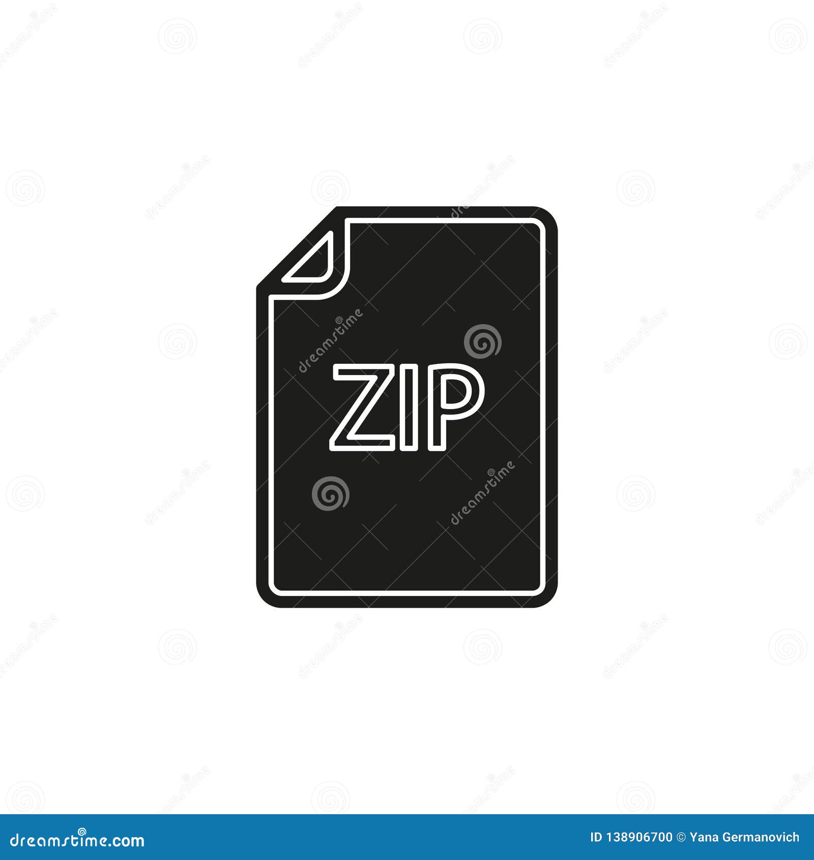 Download ZIP Document Icon - Vector File Format Symbol Stock Vector ...