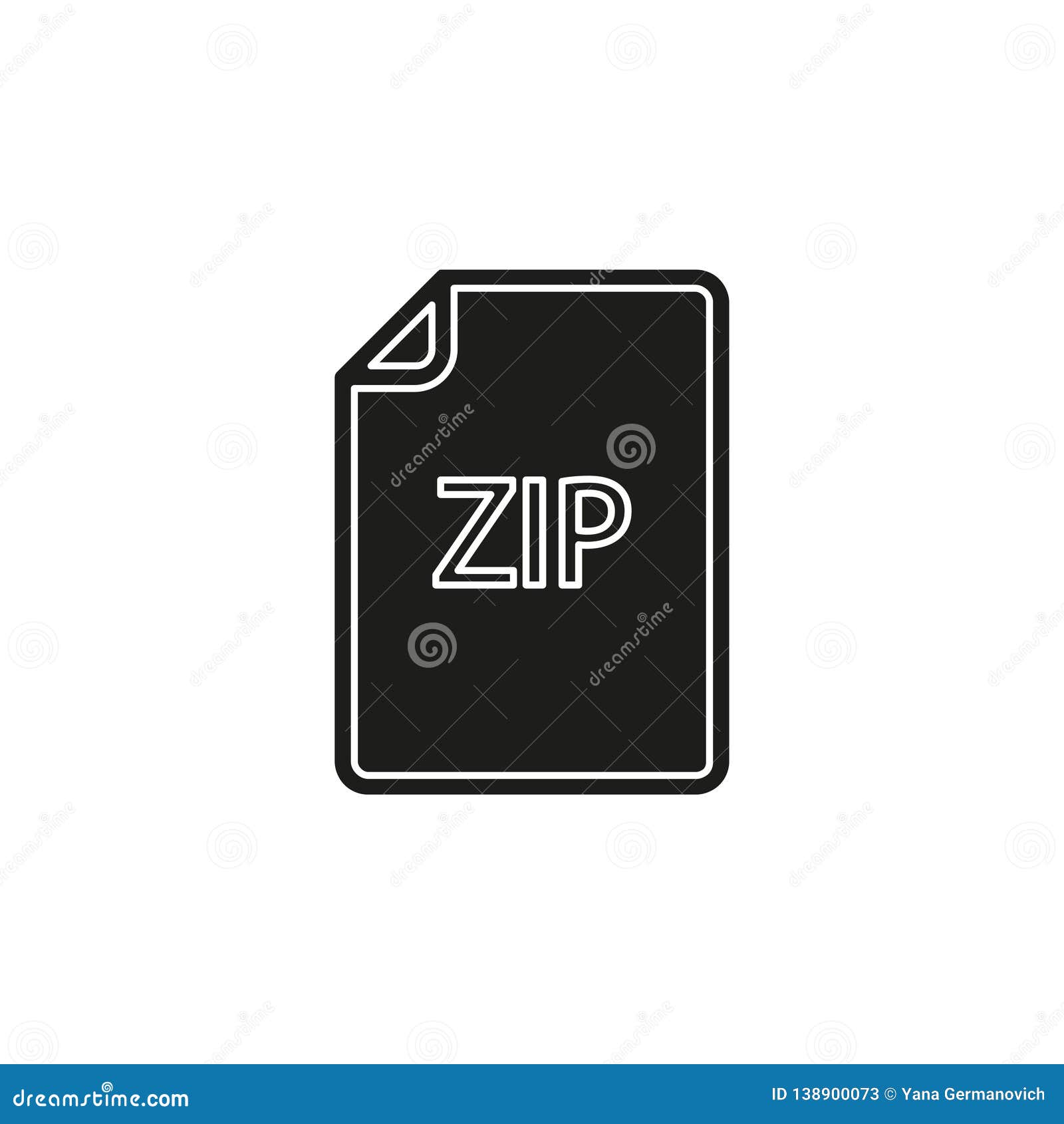 Download ZIP Document Icon - Vector File Format Symbol Stock ...