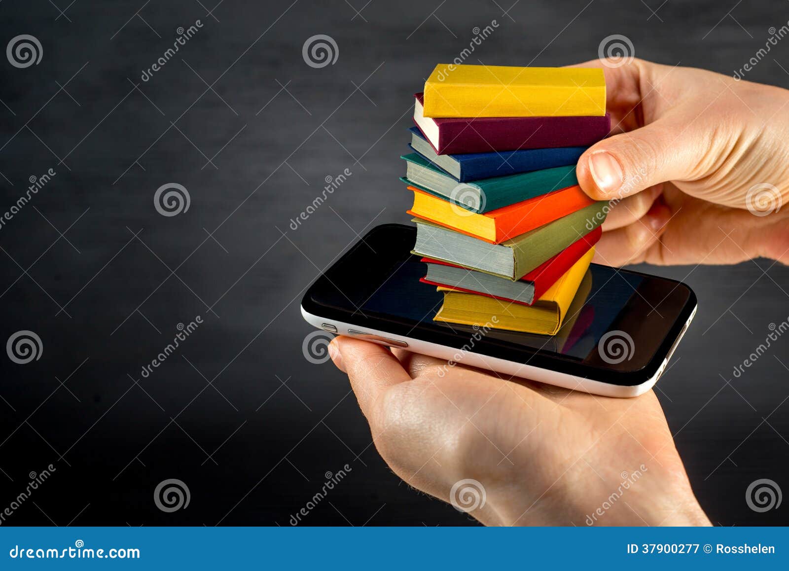 Downloadbooks To the Smart Phone Stock Image - Image of color, mobile ...