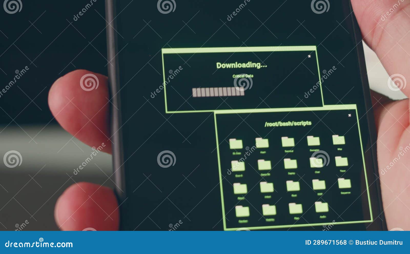 Downloading Critical Data on Mobile Phone. Compiling Nodes. Internet ...