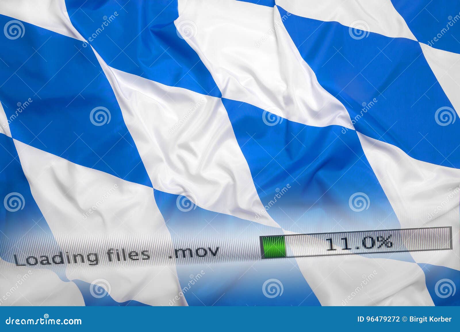 Downloading Files on a Computer, Bavaria Flag Stock Photo - Image of ...