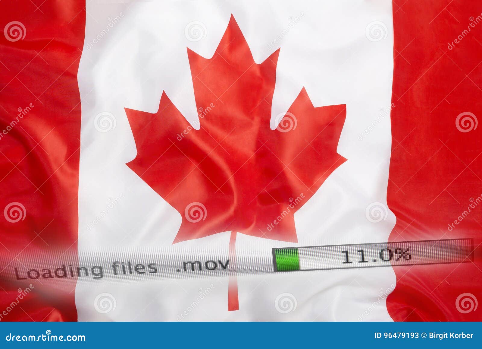 Downloading Files on a Computer, Canada Flag Stock Image - Image of ...