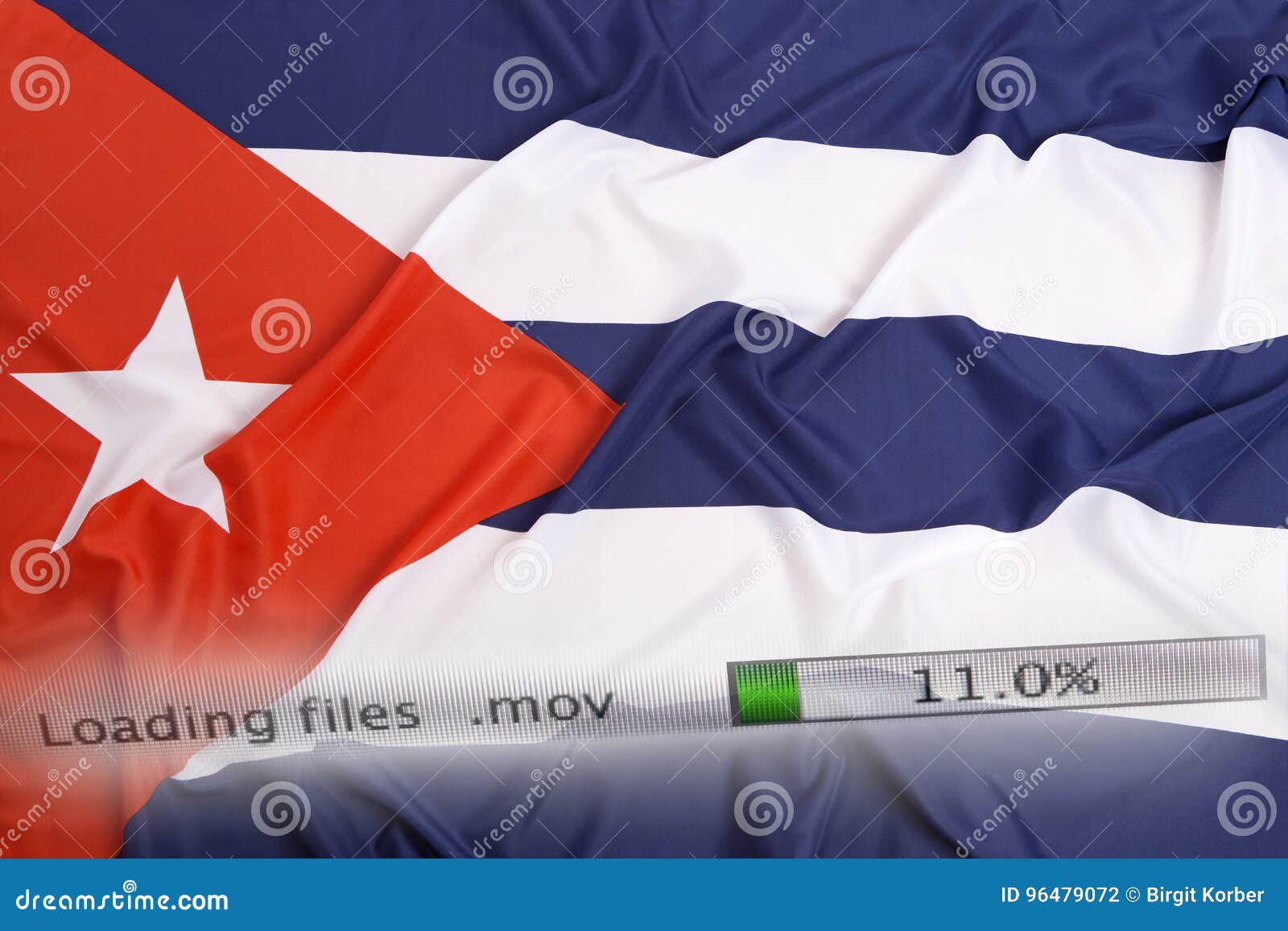 Downloading Files on a Computer, Cuba Flag Stock Photo - Image of files ...