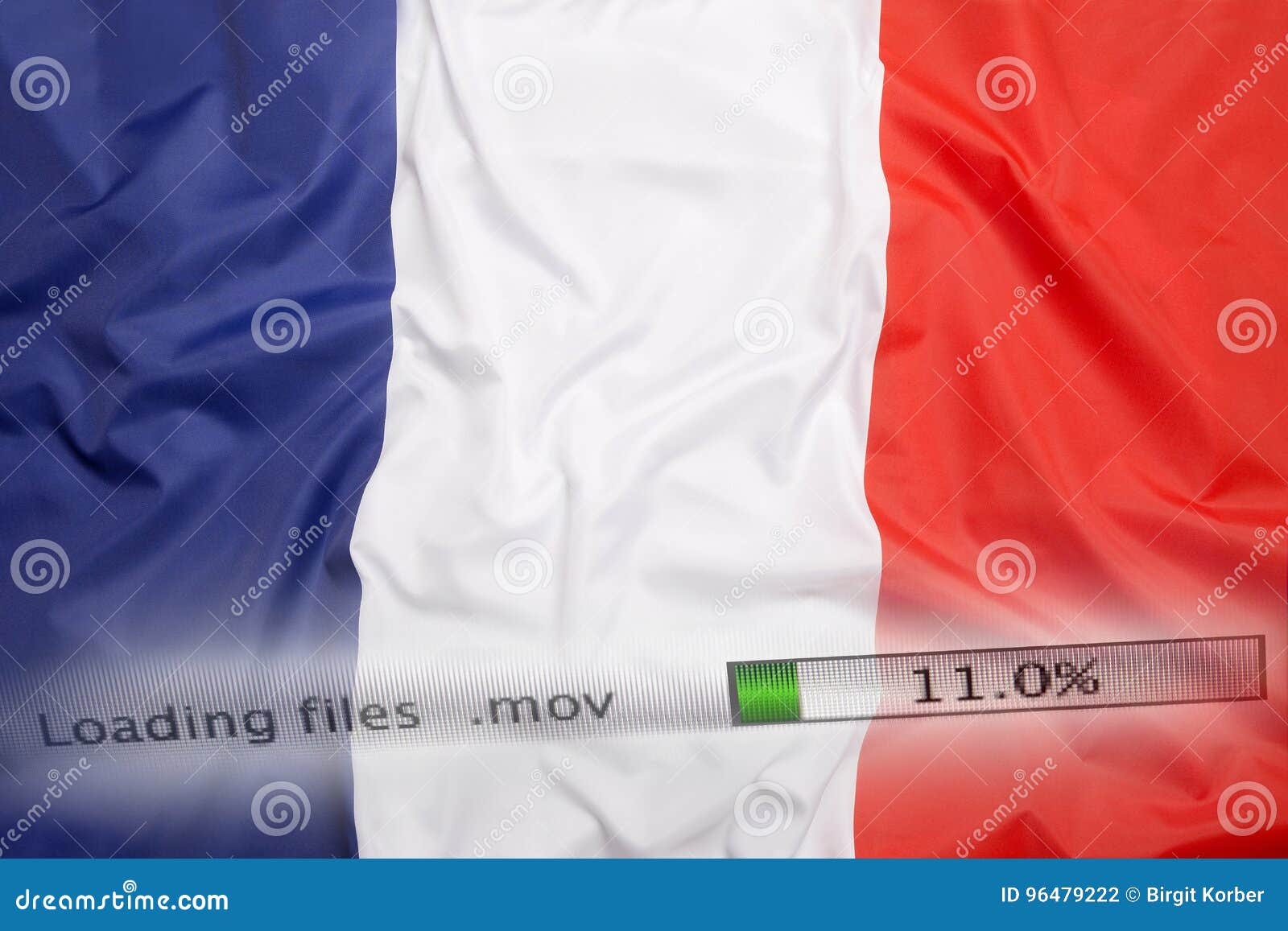Downloading Files on a Computer, France Flag Stock Photo - Image of ...
