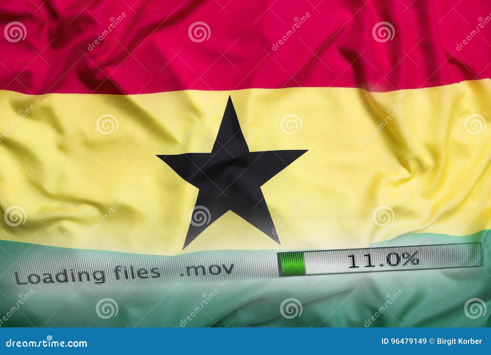 Downloading Files on a Computer, Ghana Flag Stock Image - Image of safe ...