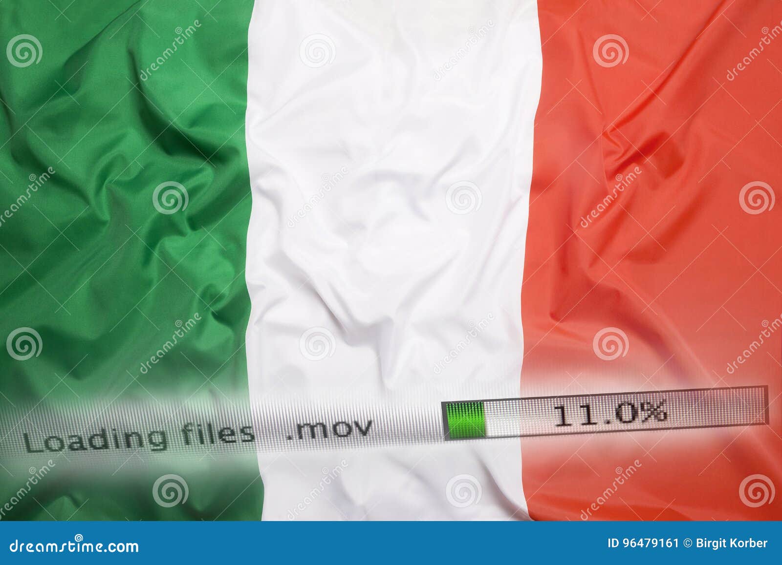 Downloading Files on a Computer, Italy Flag Stock Image - Image of ...
