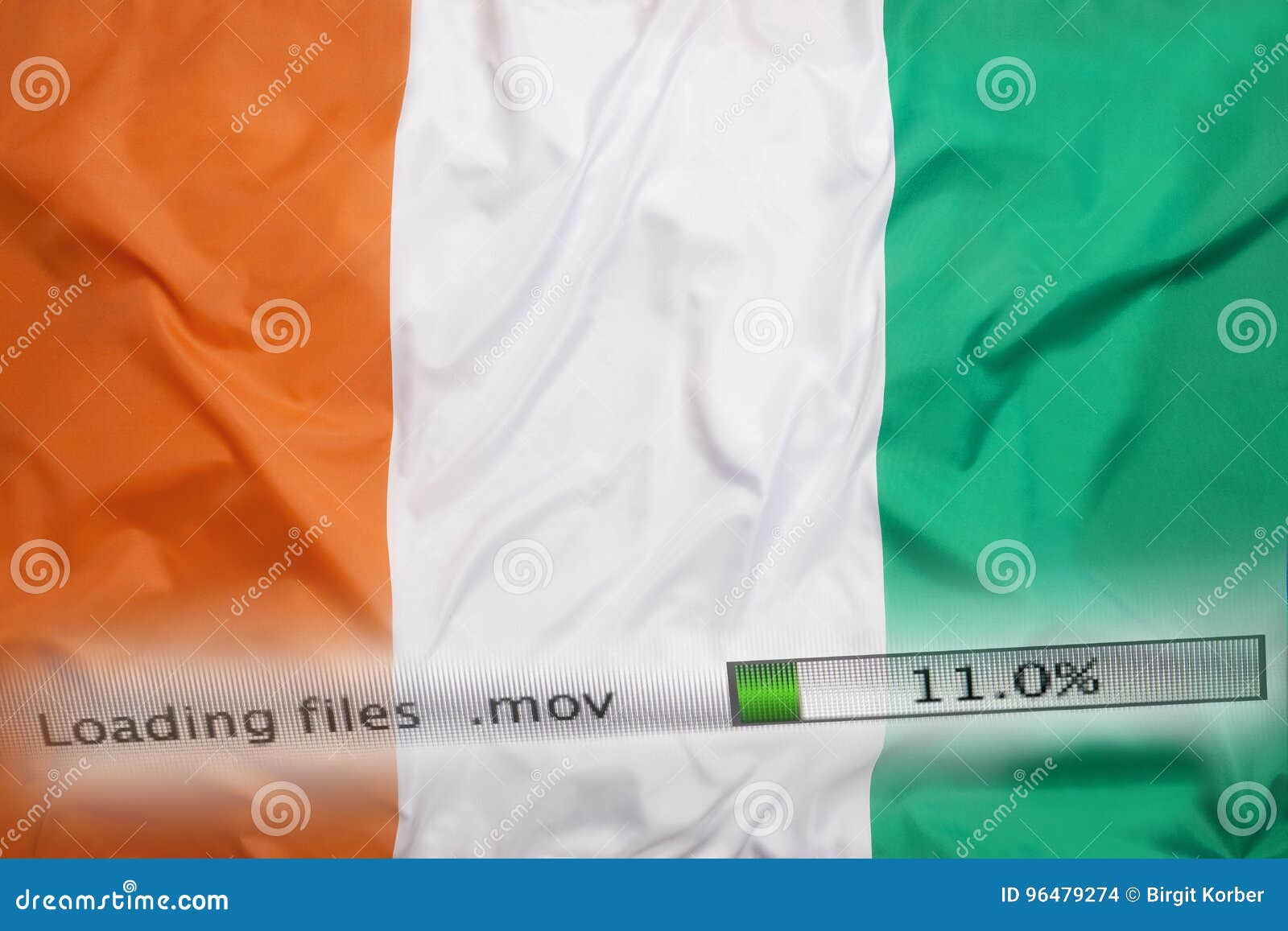 Downloading Files on a Computer, Ivory Coast Flag Stock Photo - Image ...