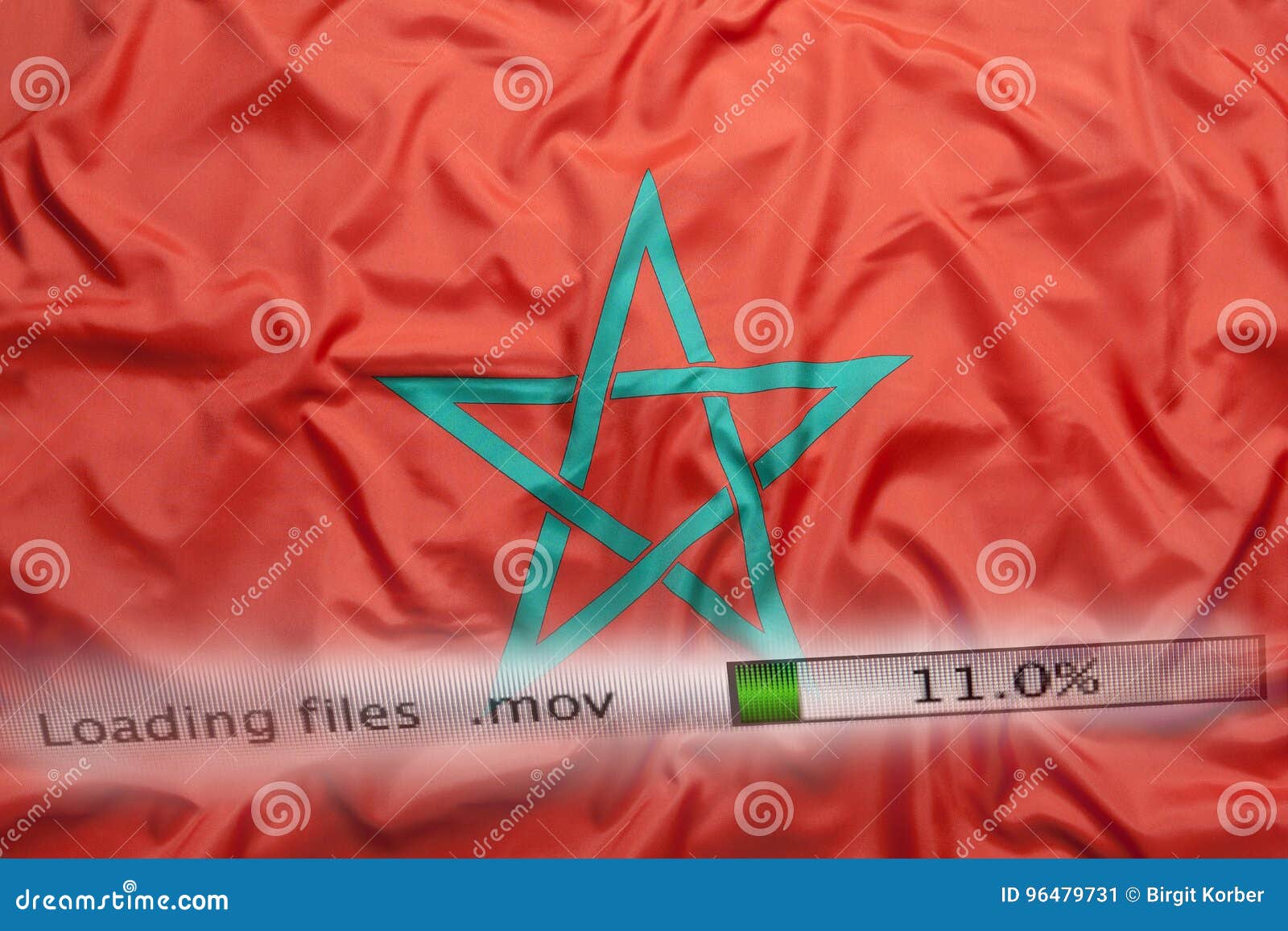 Downloading Files on a Computer, Morocco Flag Stock Image - Image of ...