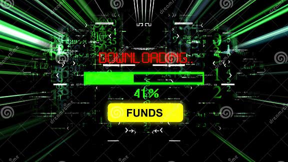 Downloading Funds Progress Bar on the Screen Stock Illustration ...
