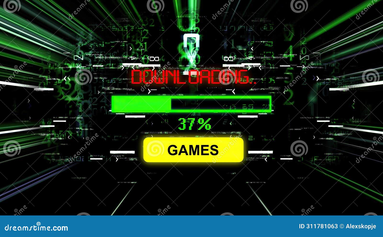 Downloading Games Progress Bar on the Screen Stock Illustration ...