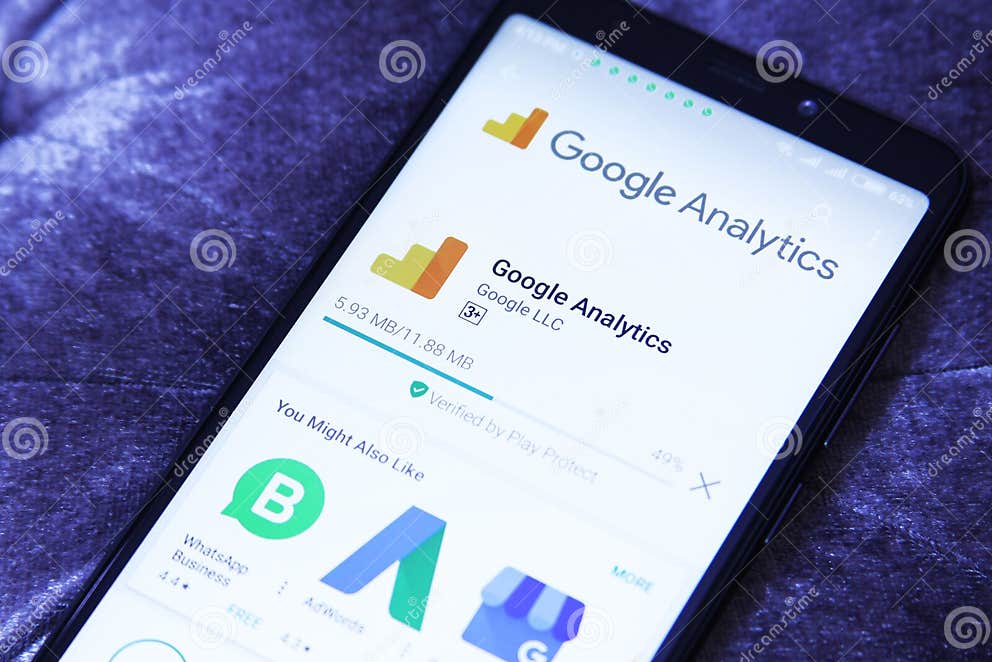 Google Analytics app editorial photography. Image of emblem - 112716622
