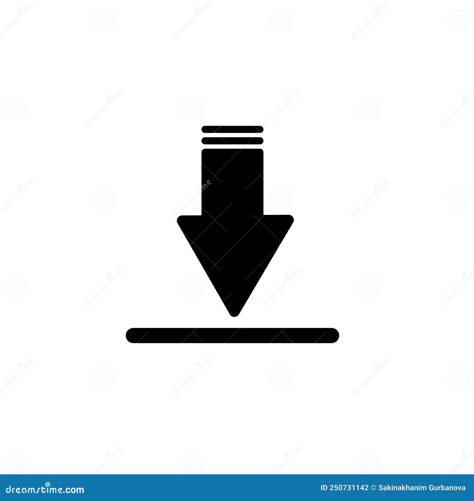 Downloading icon stock illustration. Illustration of pictogram - 250731142
