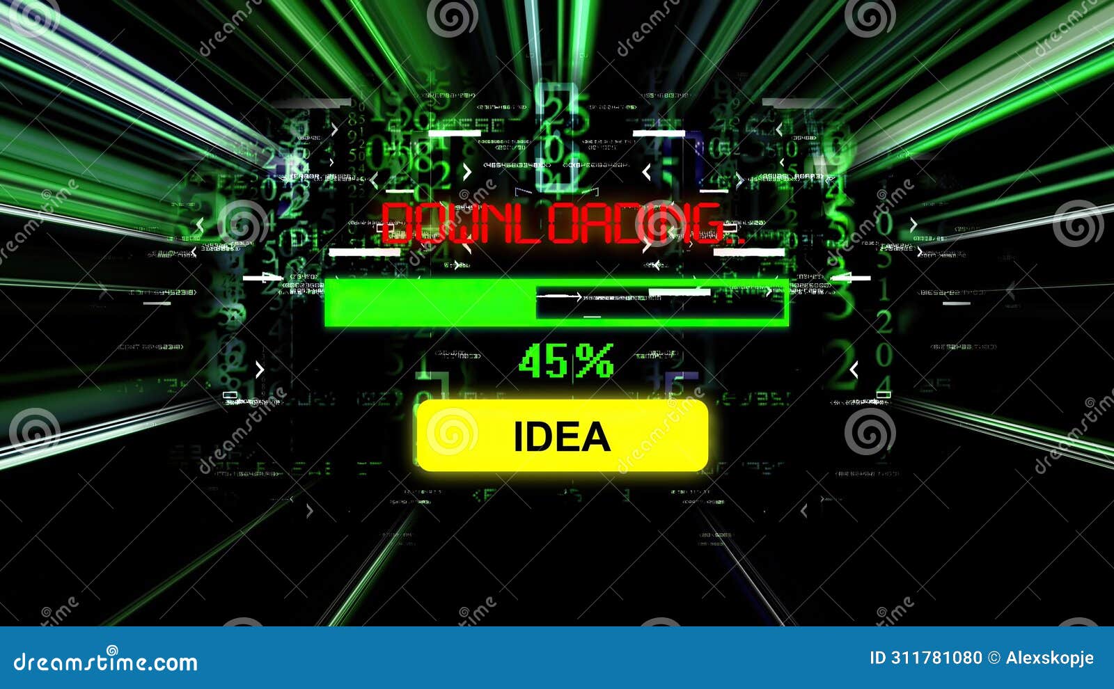 Downloading Idea Progress Bar on the Screen Stock Illustration ...