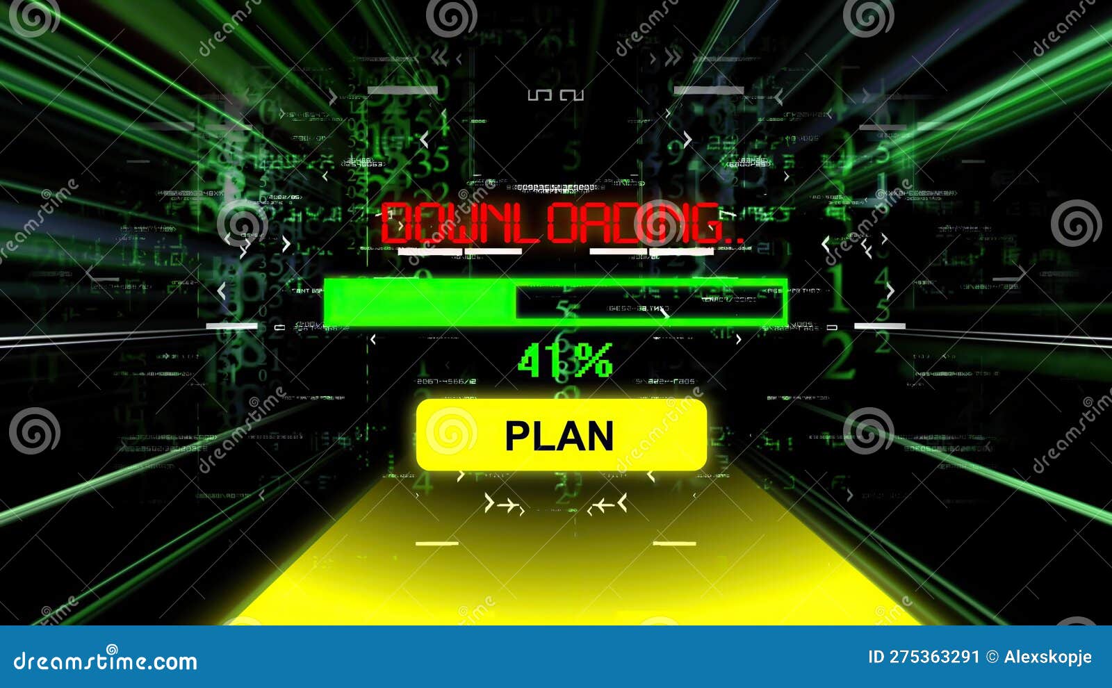Downloading Plan Progress Bar on the Screen Stock Illustration ...