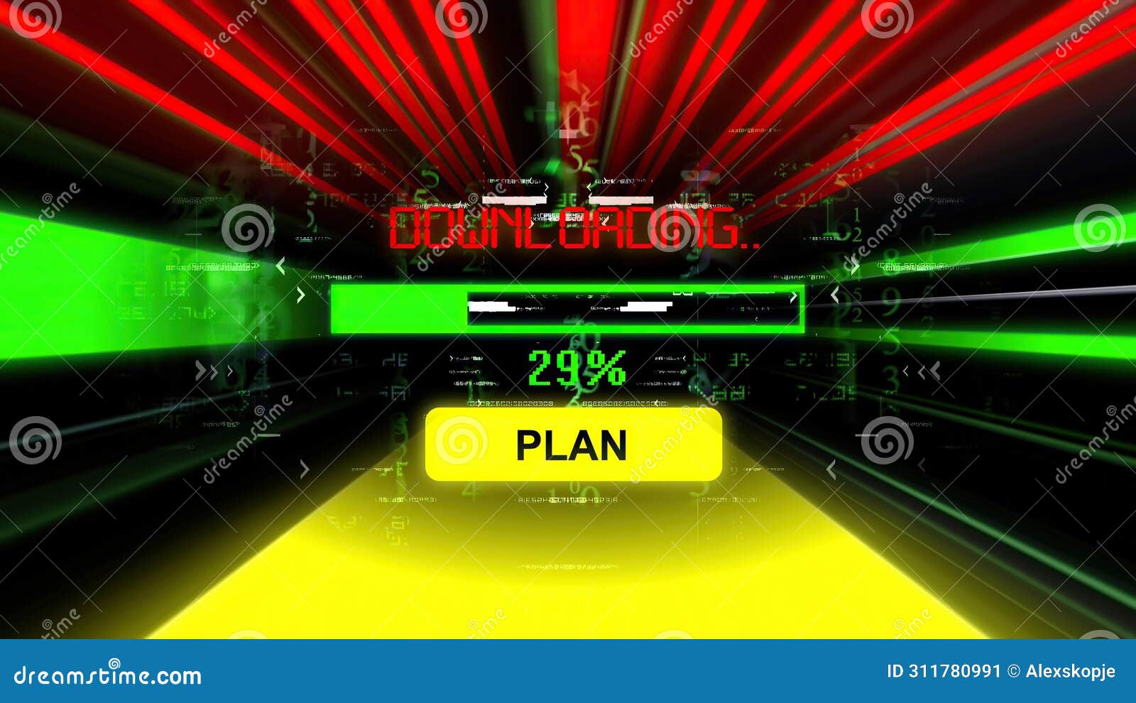 Downloading Plan Progress Bar on the Screen Stock Illustration ...