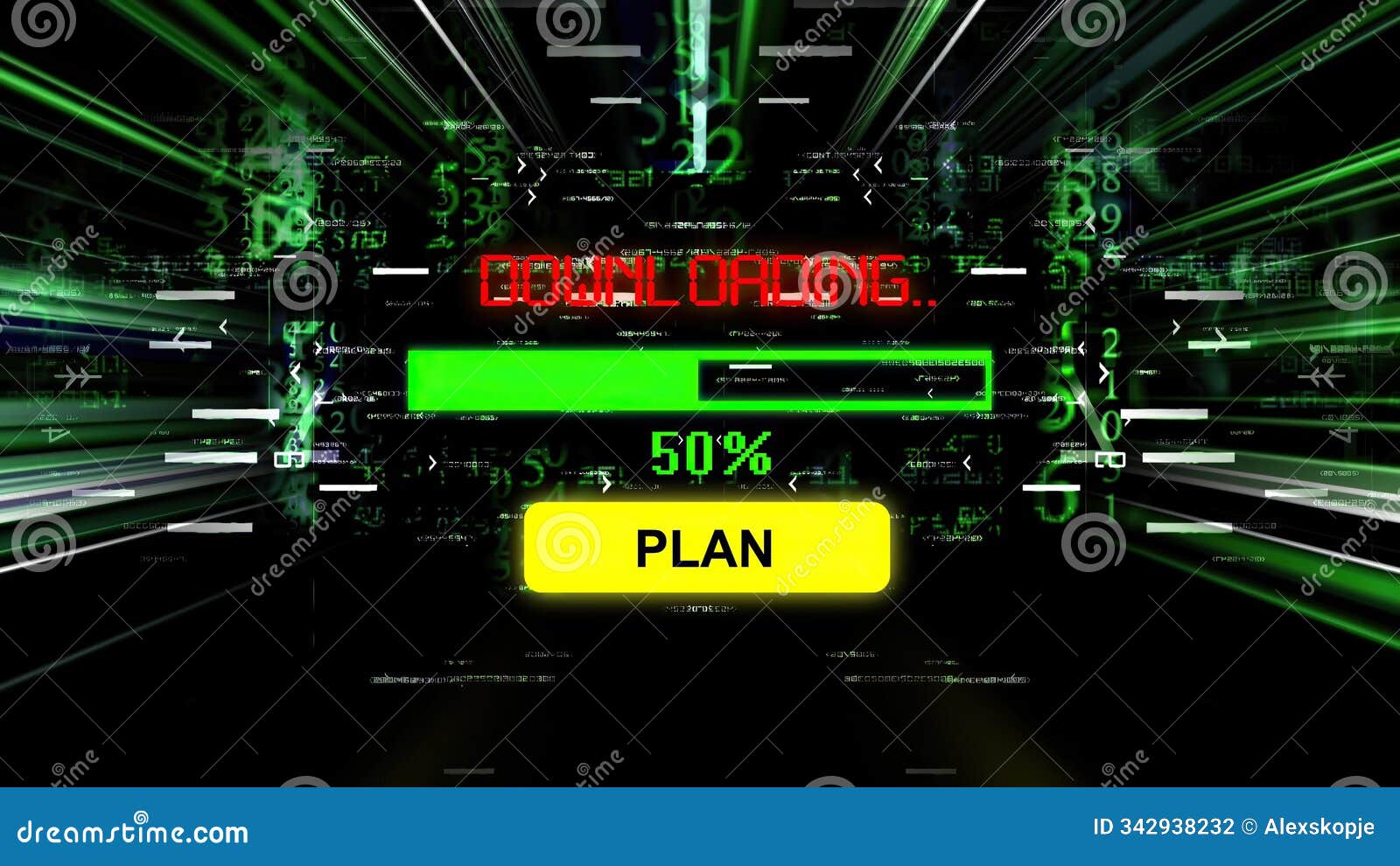 Downloading Plan Progress Bar on the Screen Stock Illustration ...