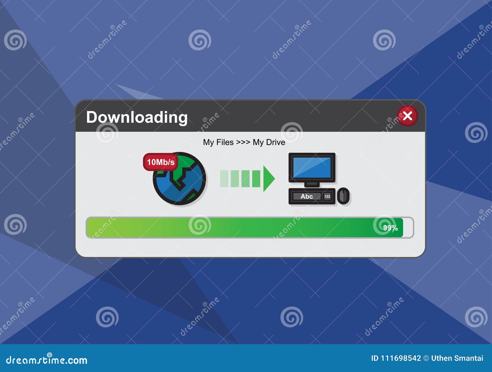 Downloading process screen stock vector. Illustration of connect ...