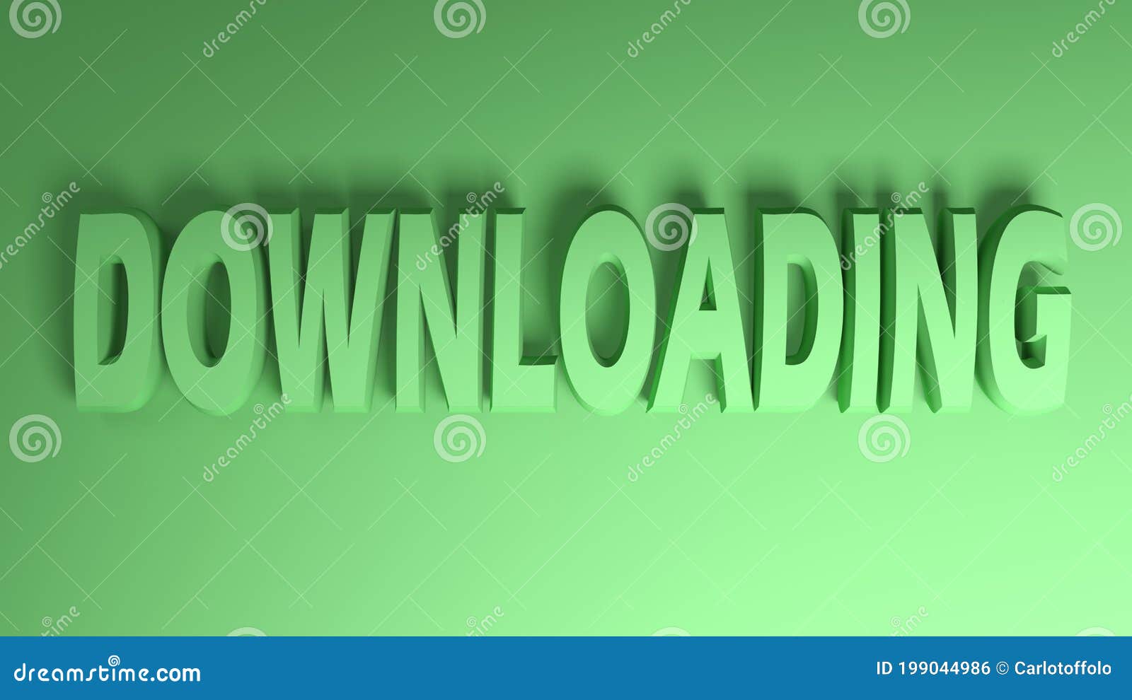 DOWNLOADING Write Green on Green Background - 3D Rendering Illustration ...