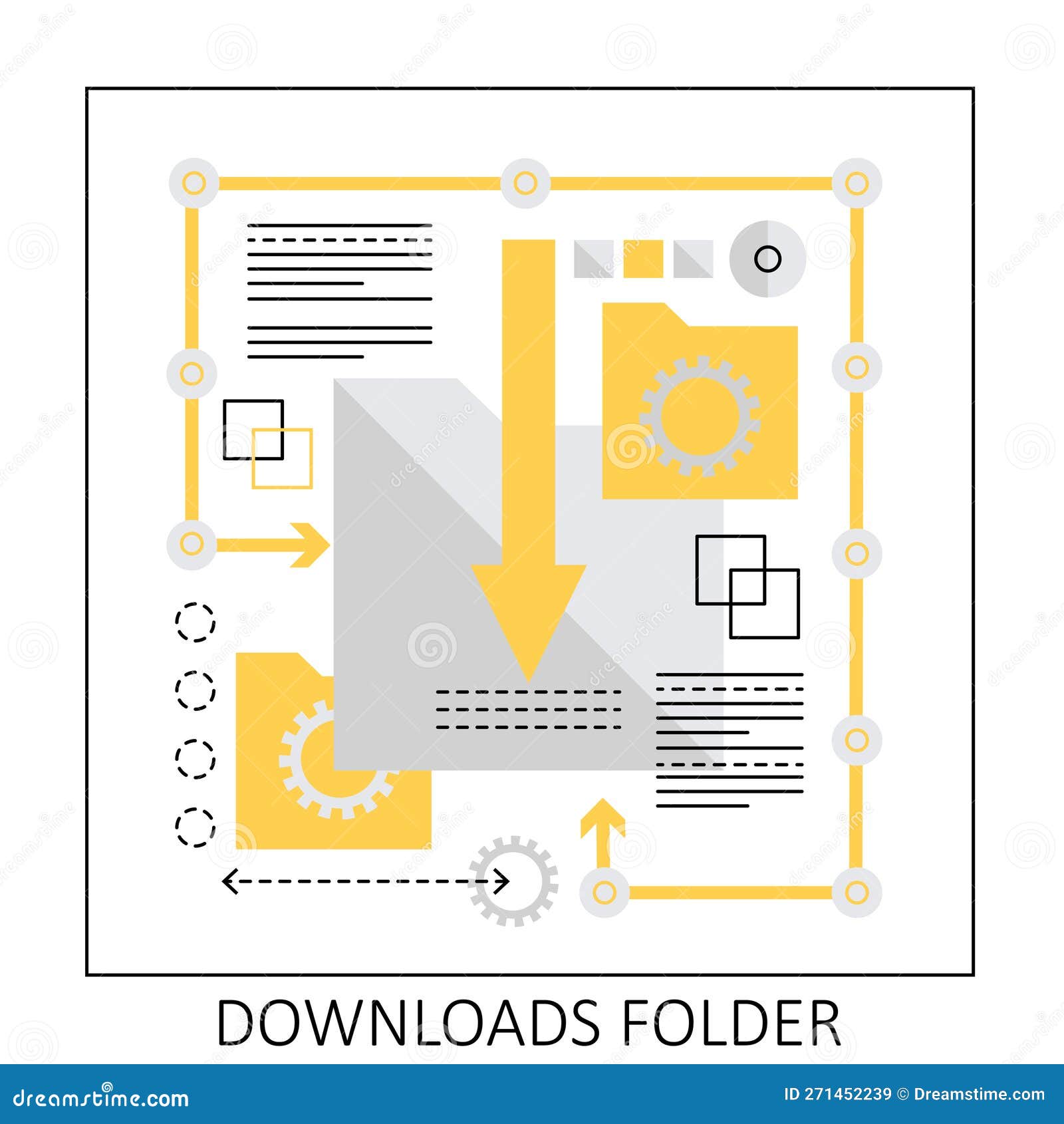 Downloads data folder stock vector. Illustration of sheet - 271452239