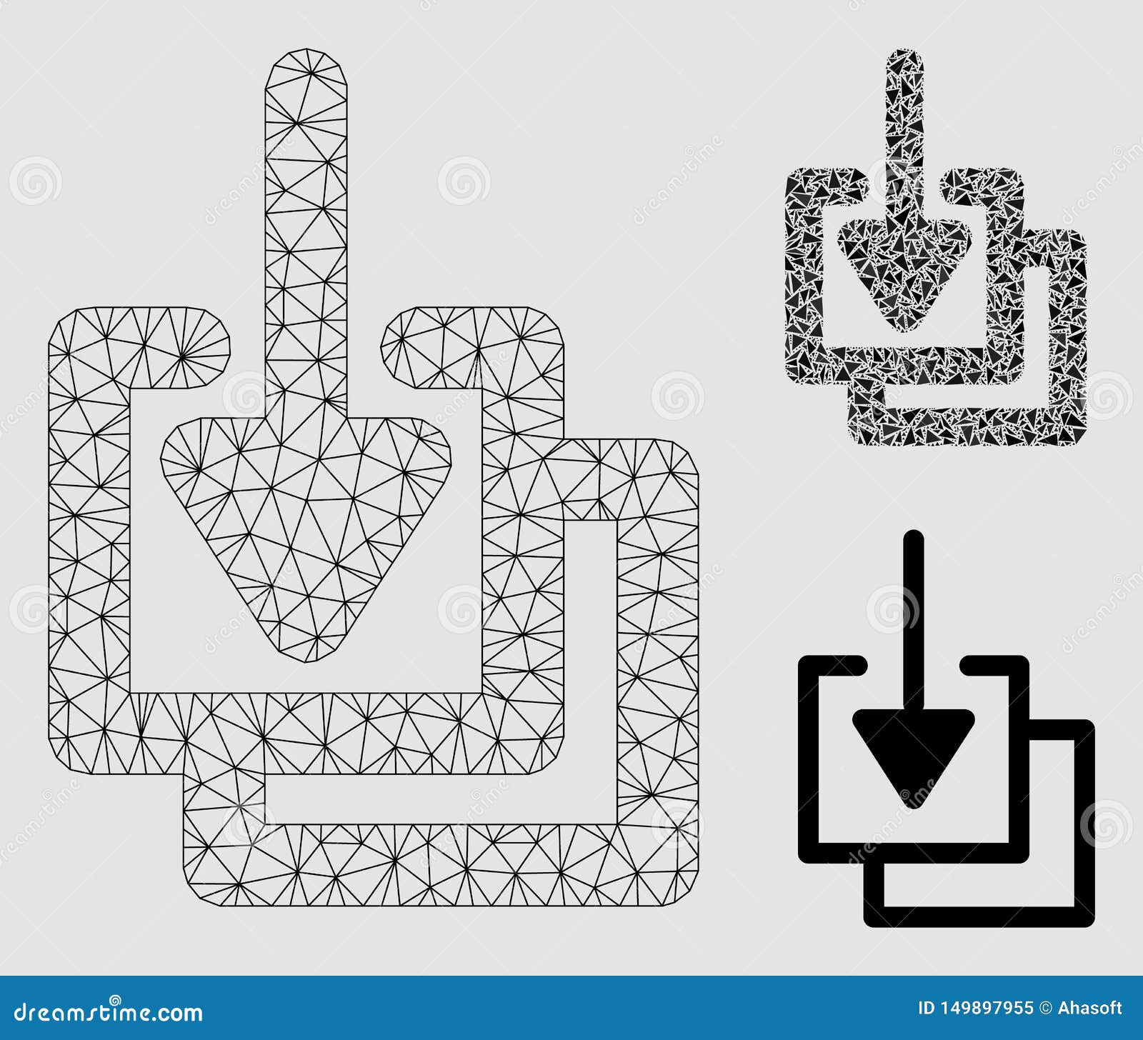 Downloads Vector Mesh Carcass Model and Triangle Mosaic Icon Stock Vector - Illustration of ...