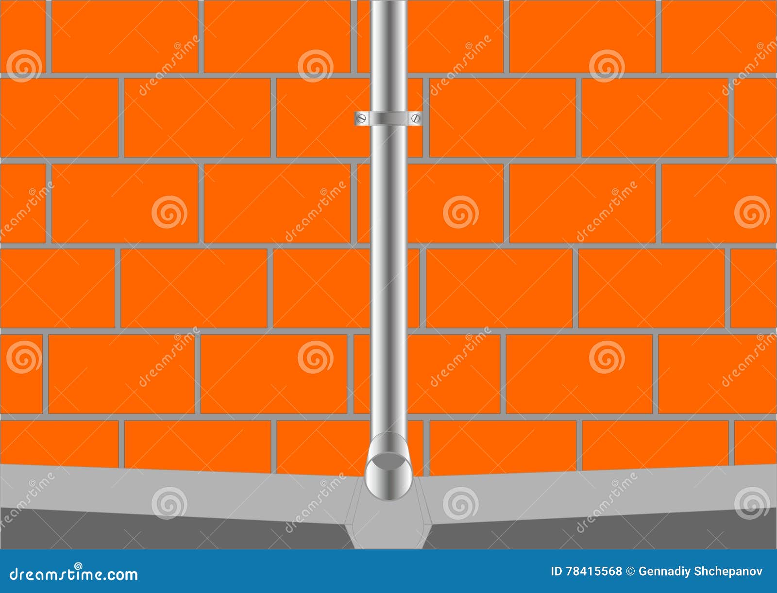 Downpipe. stock vector. Illustration of pipe, stream - 78415568