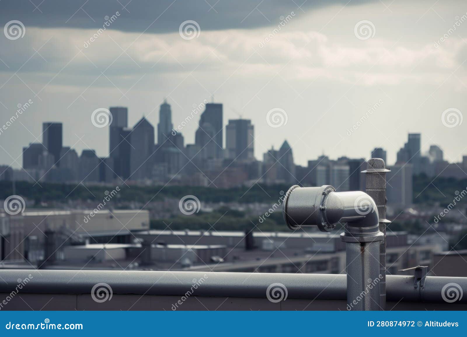 Downpipe From The Rooftop Of A Building With Impressive View Of The ...
