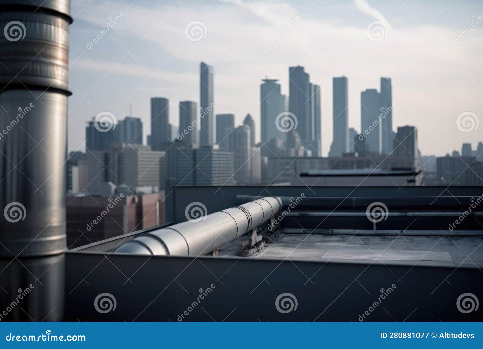 Downpipe From The Rooftop Of A Building With Impressive View Of The ...