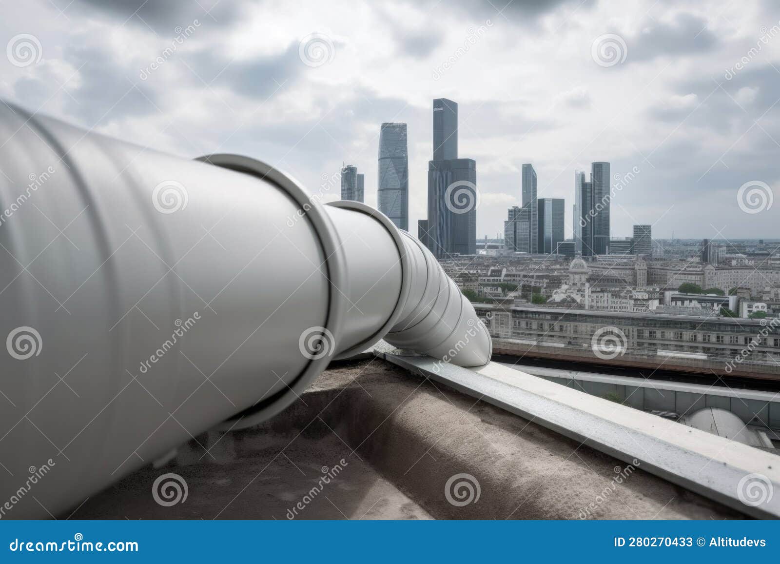 Downpipe From The Rooftop Of A Building With Impressive View Of The ...