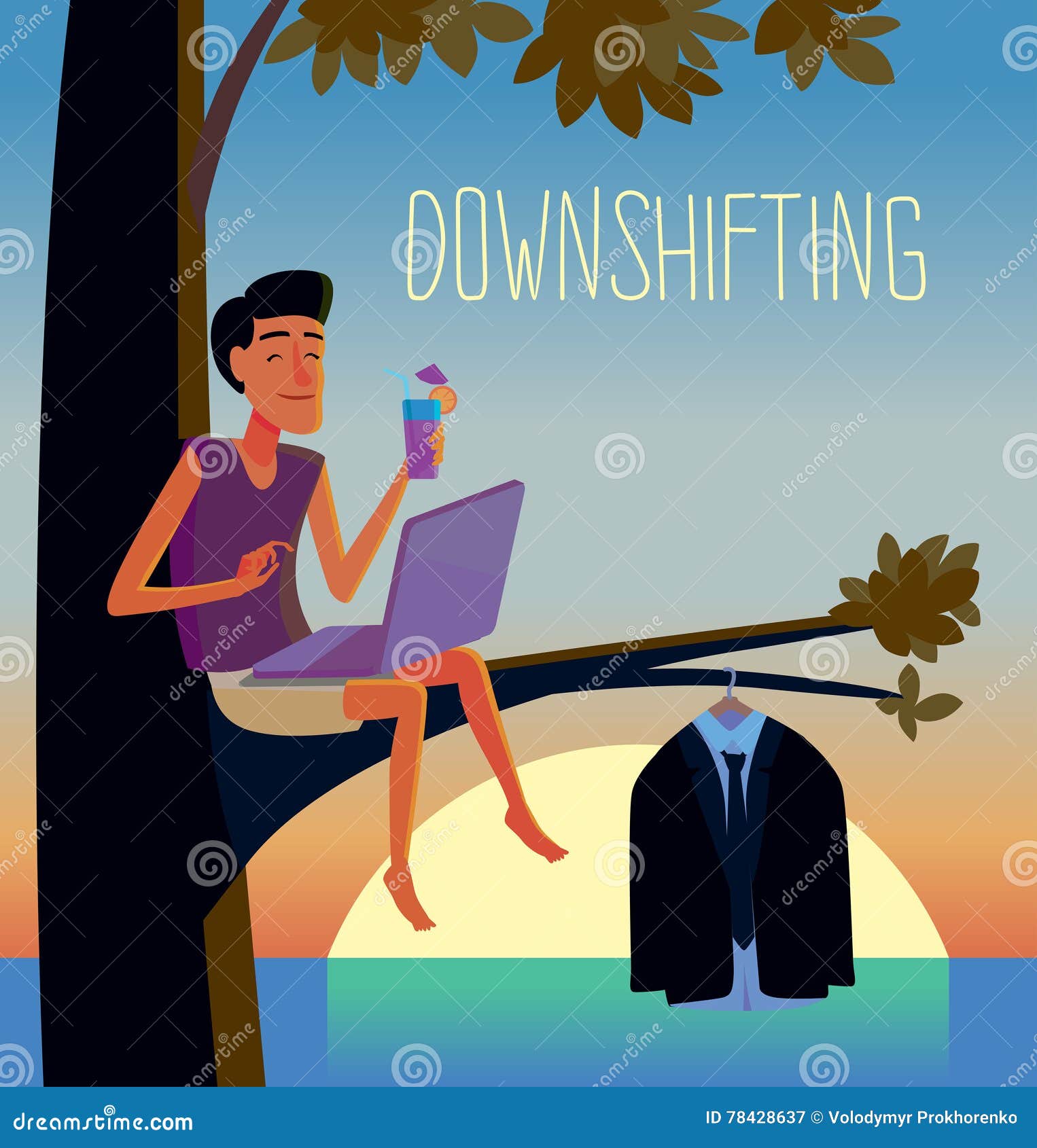 Downshifting ilustración del vector. Ilustración de gente - 78428637