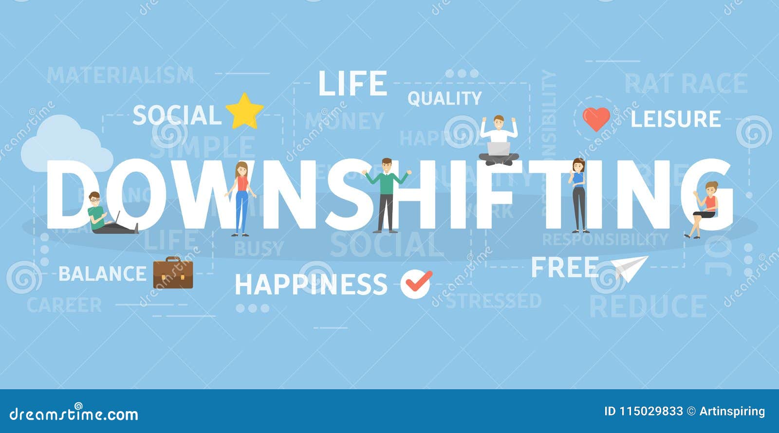 Downshifting Concept Illustration. Stock Vector - Illustration of ...